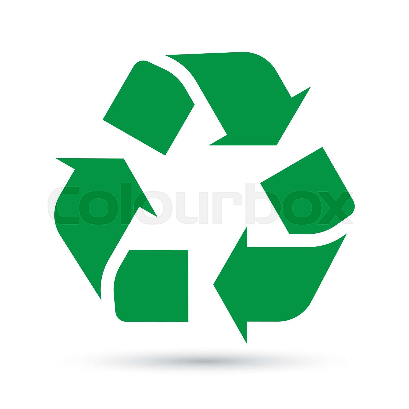 Recycle sign on white background | Stock vector | Colourbox