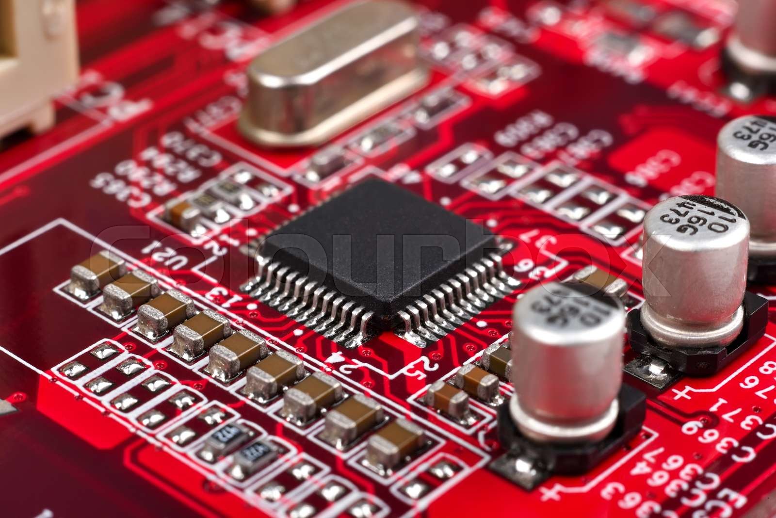 circuit board with microchip | Stock image | Colourbox