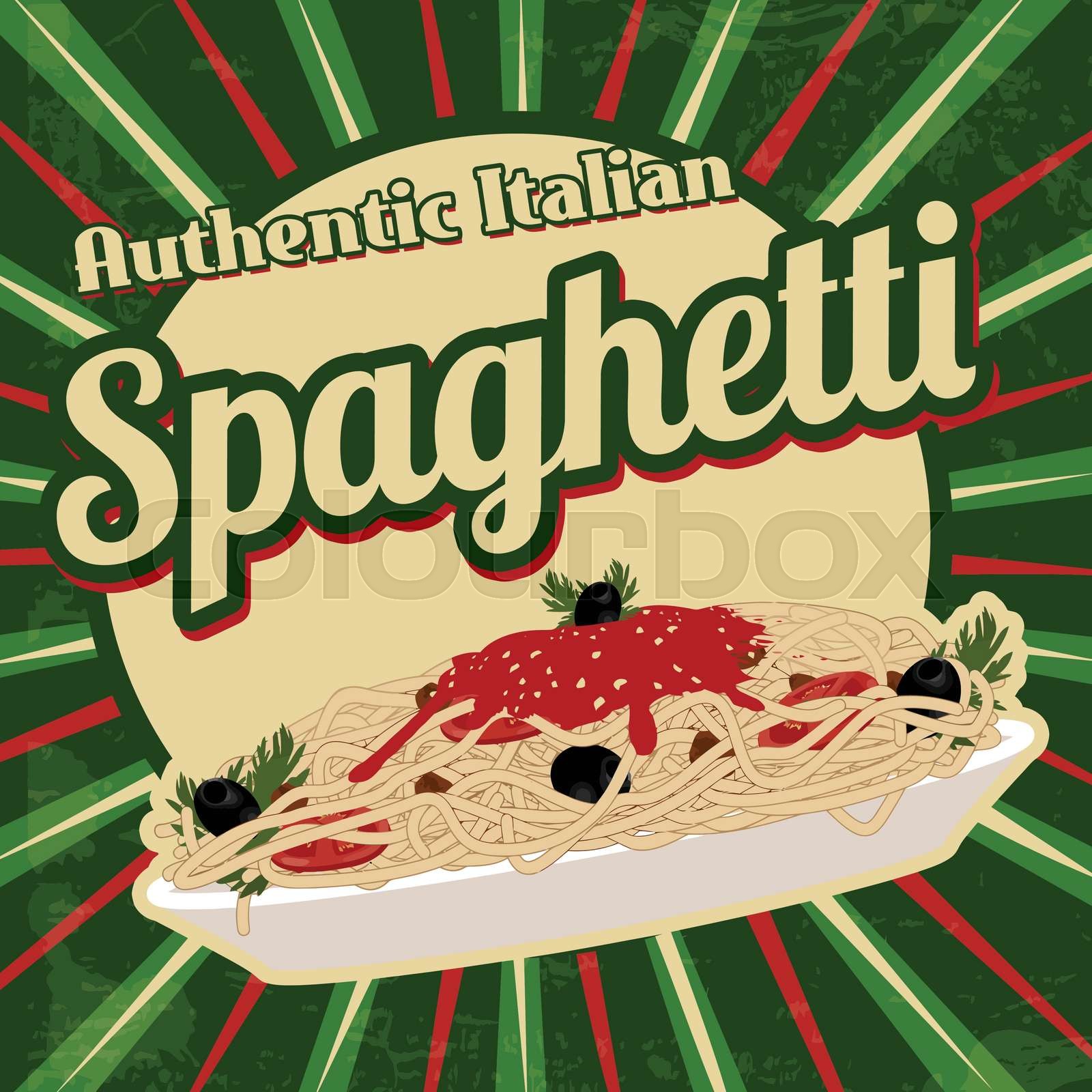 Spaghetti retro poster | Stock vector | Colourbox