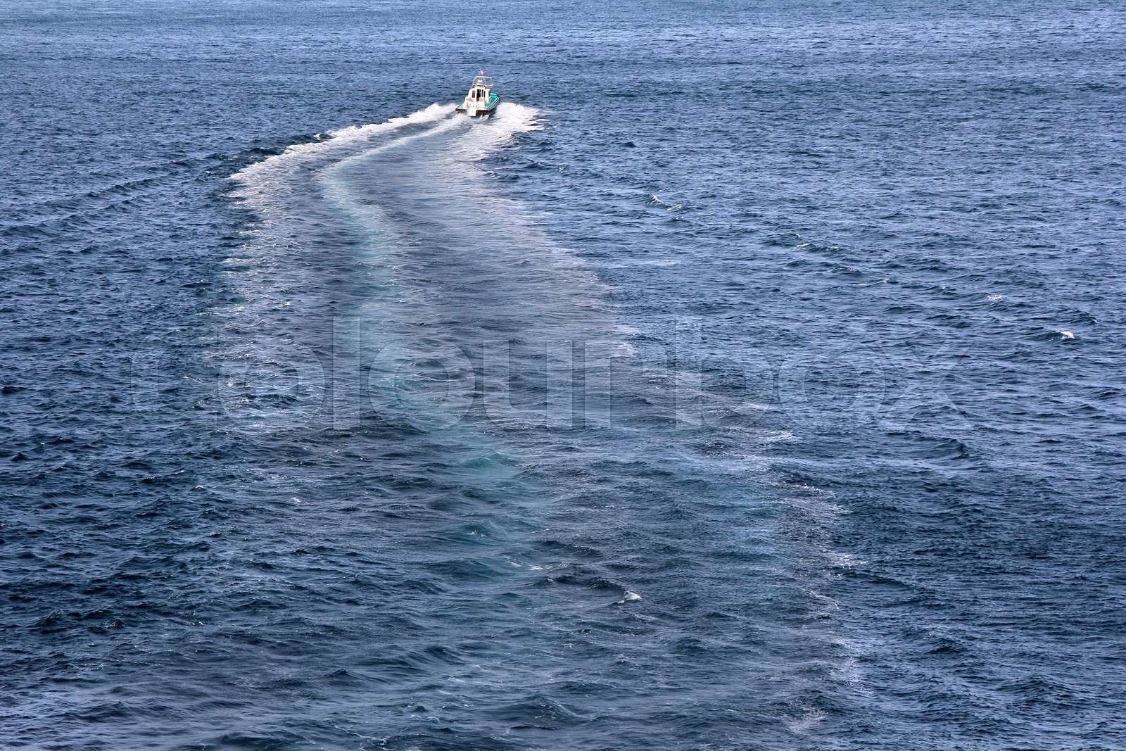 Boats trace on sea | Stock image | Colourbox