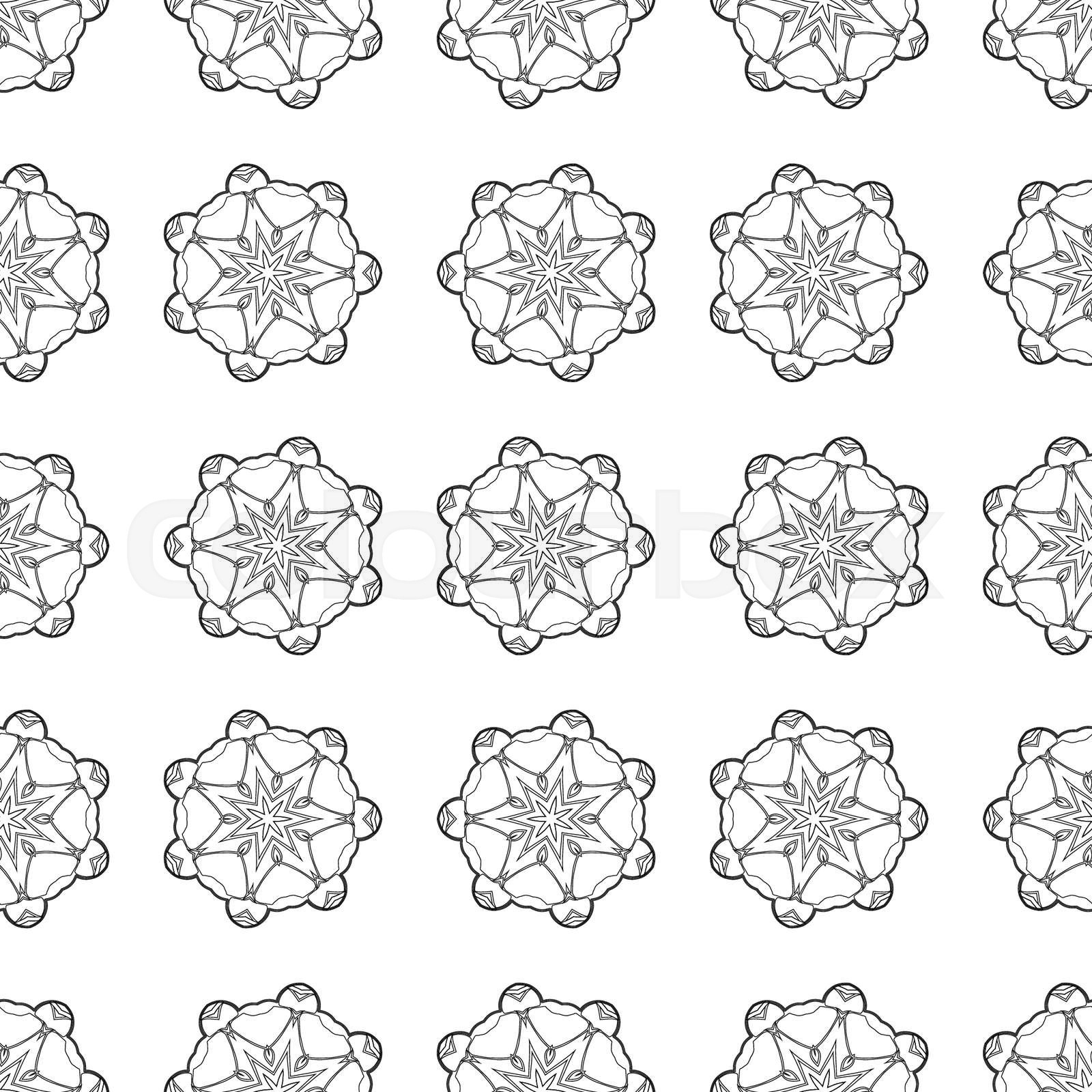 Seamless Contour Floral Pattern | Stock vector | Colourbox