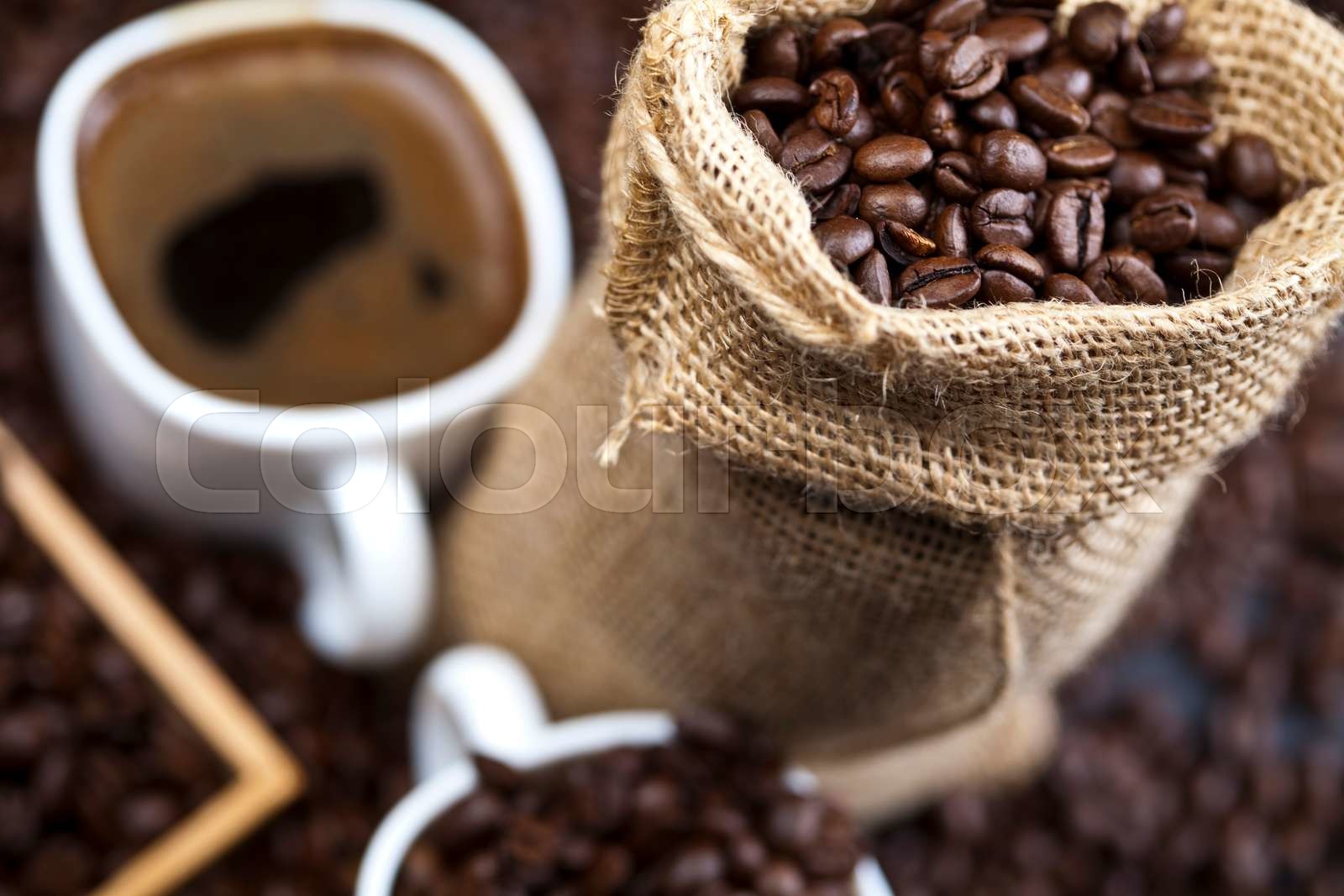 Coffee beans, vivid bright theme | Stock image | Colourbox