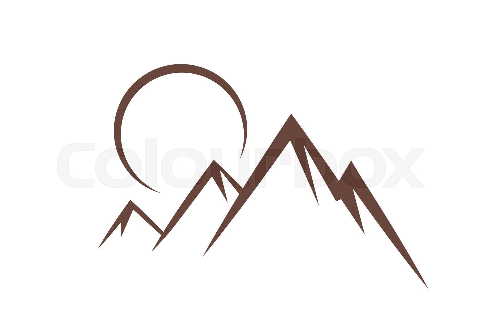 Mountain sunset symbol | Stock vector | Colourbox