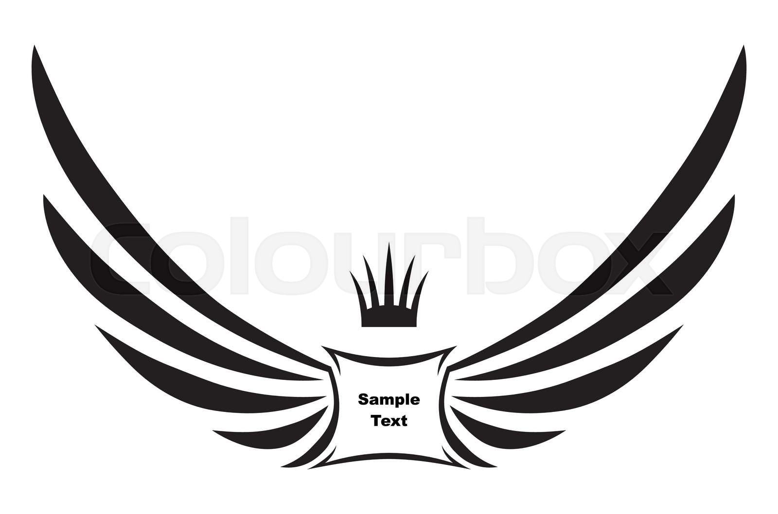 Heraldic design with wings and crown | Stock vector | Colourbox