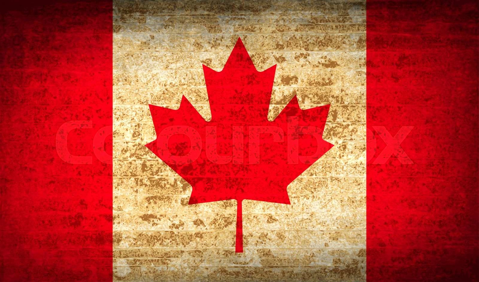 Flags Canada with dirty paper texture. Raster copy | Stock image ...