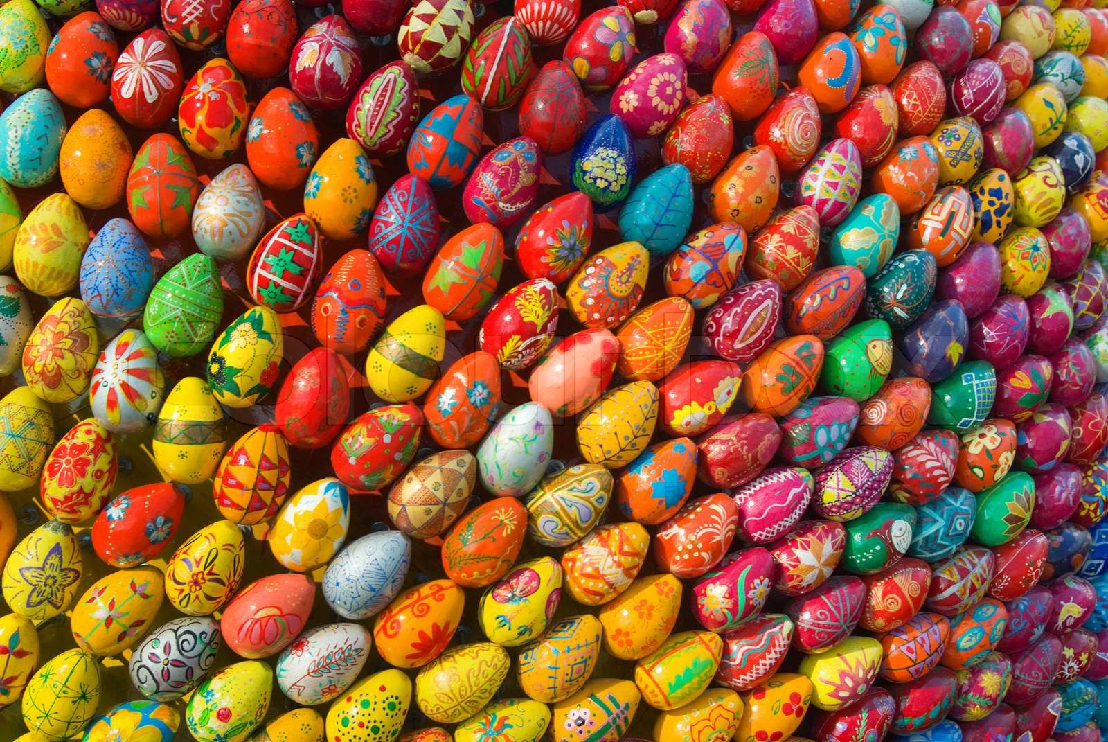 Cheerful cluster of easter eggs | Stock image | Colourbox