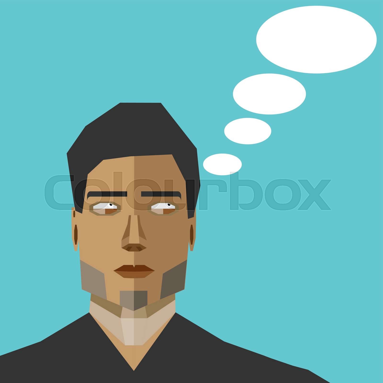 Geometric man think | Stock vector | Colourbox