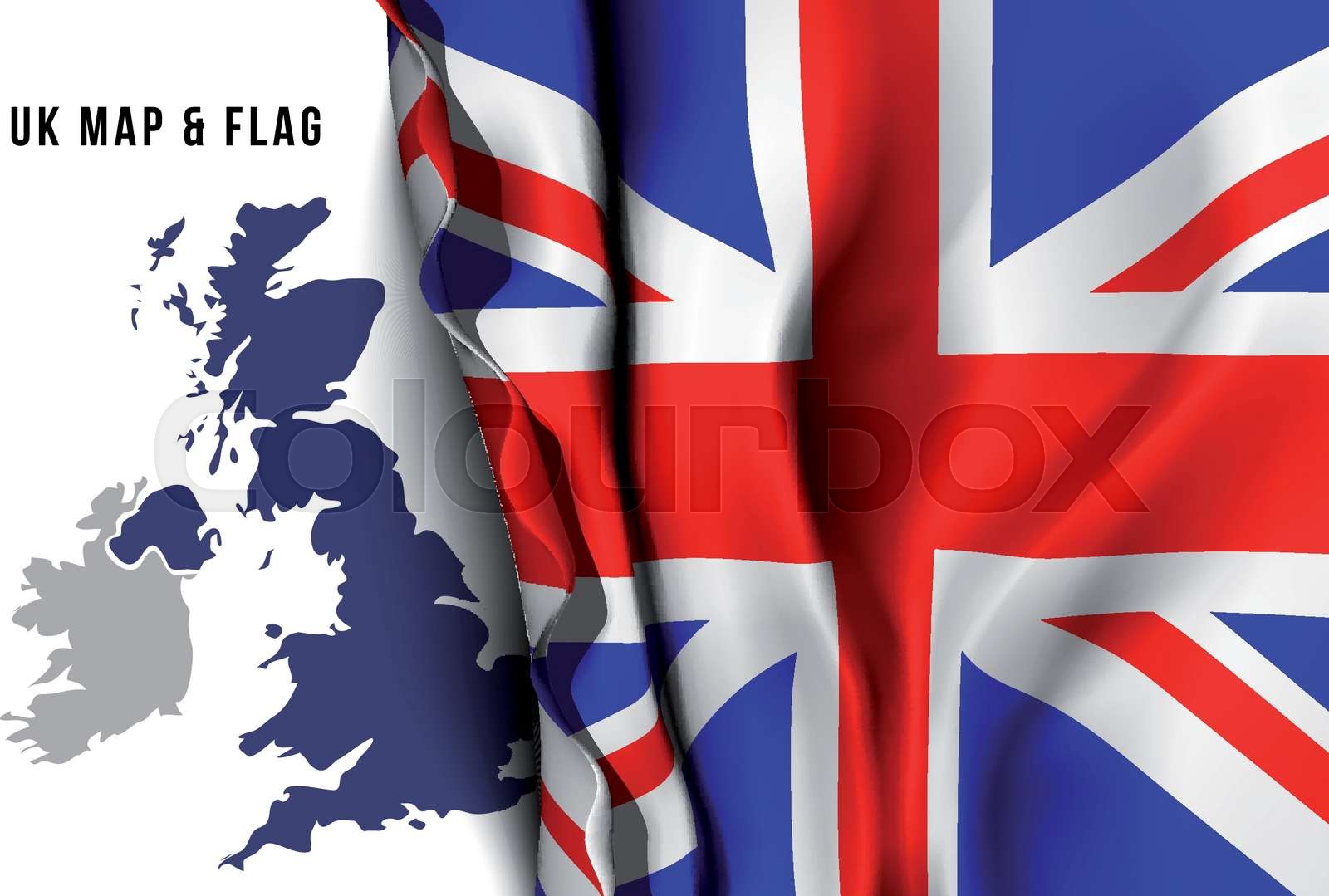 United Kingdom map and flag | Stock vector | Colourbox