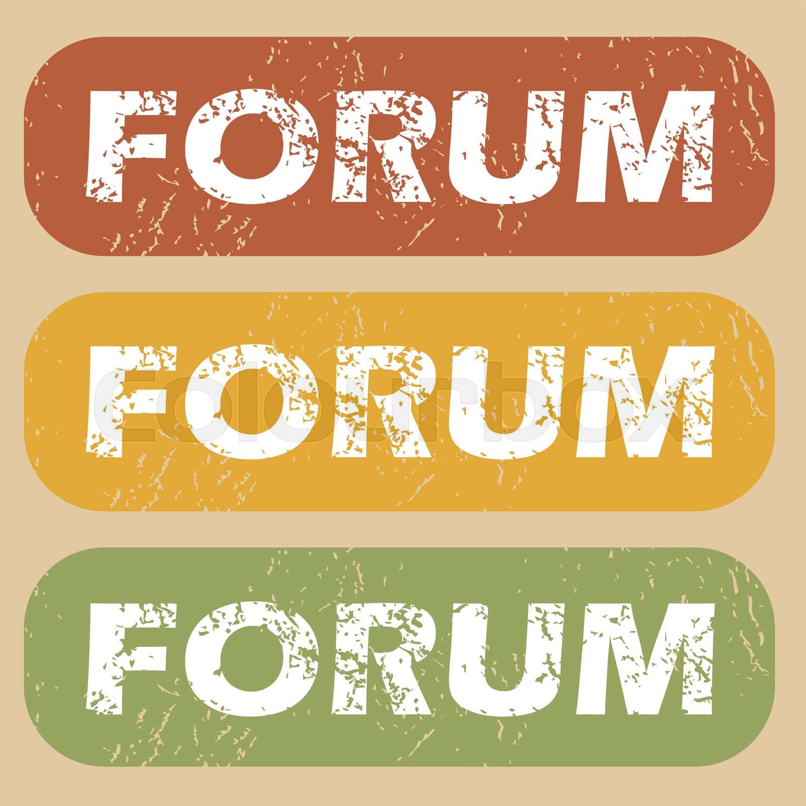 Vintage FORUM stamp set | Stock vector | Colourbox