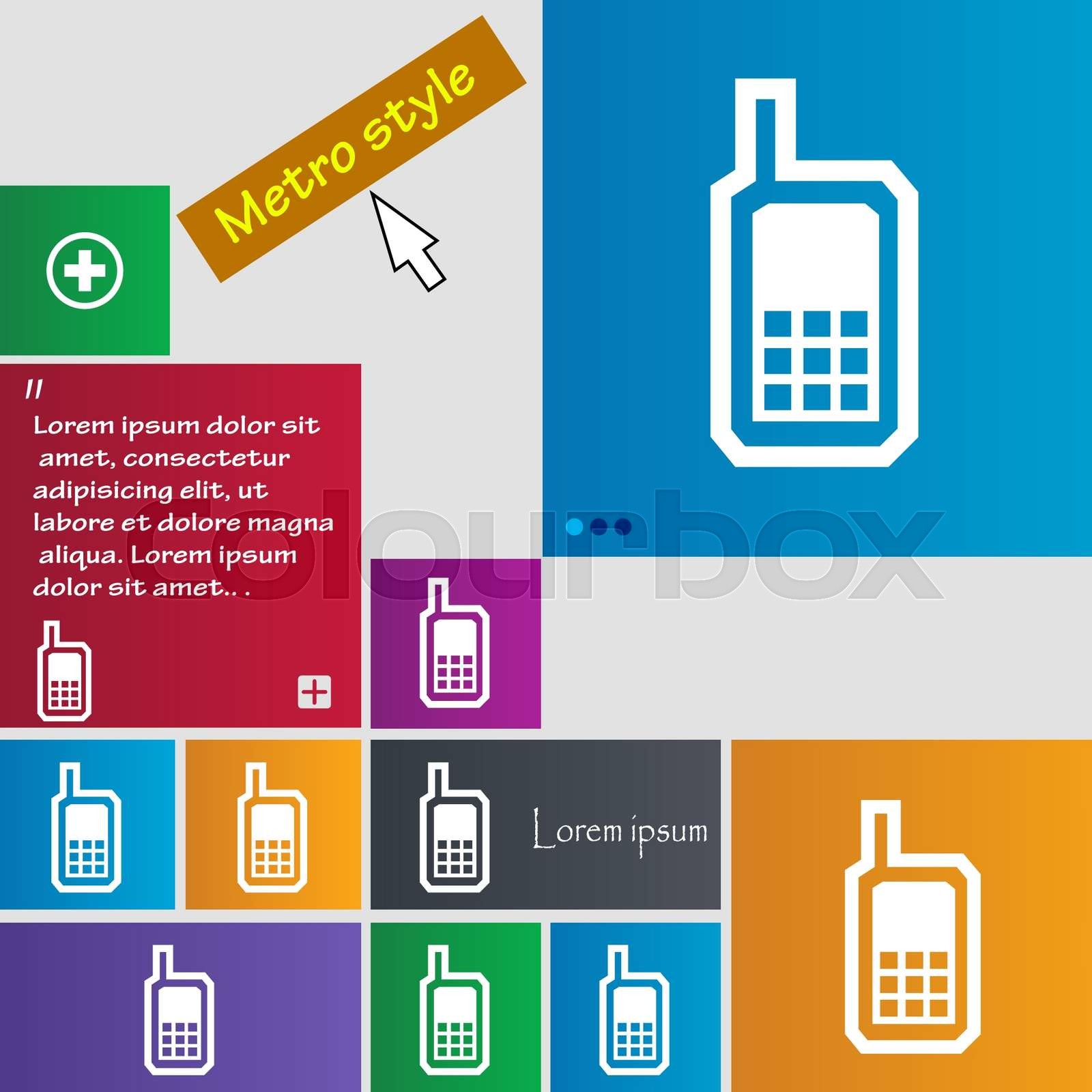 Mobile phone icon sign. buttons. Modern interface website buttons with cursor pointer. Vector ...