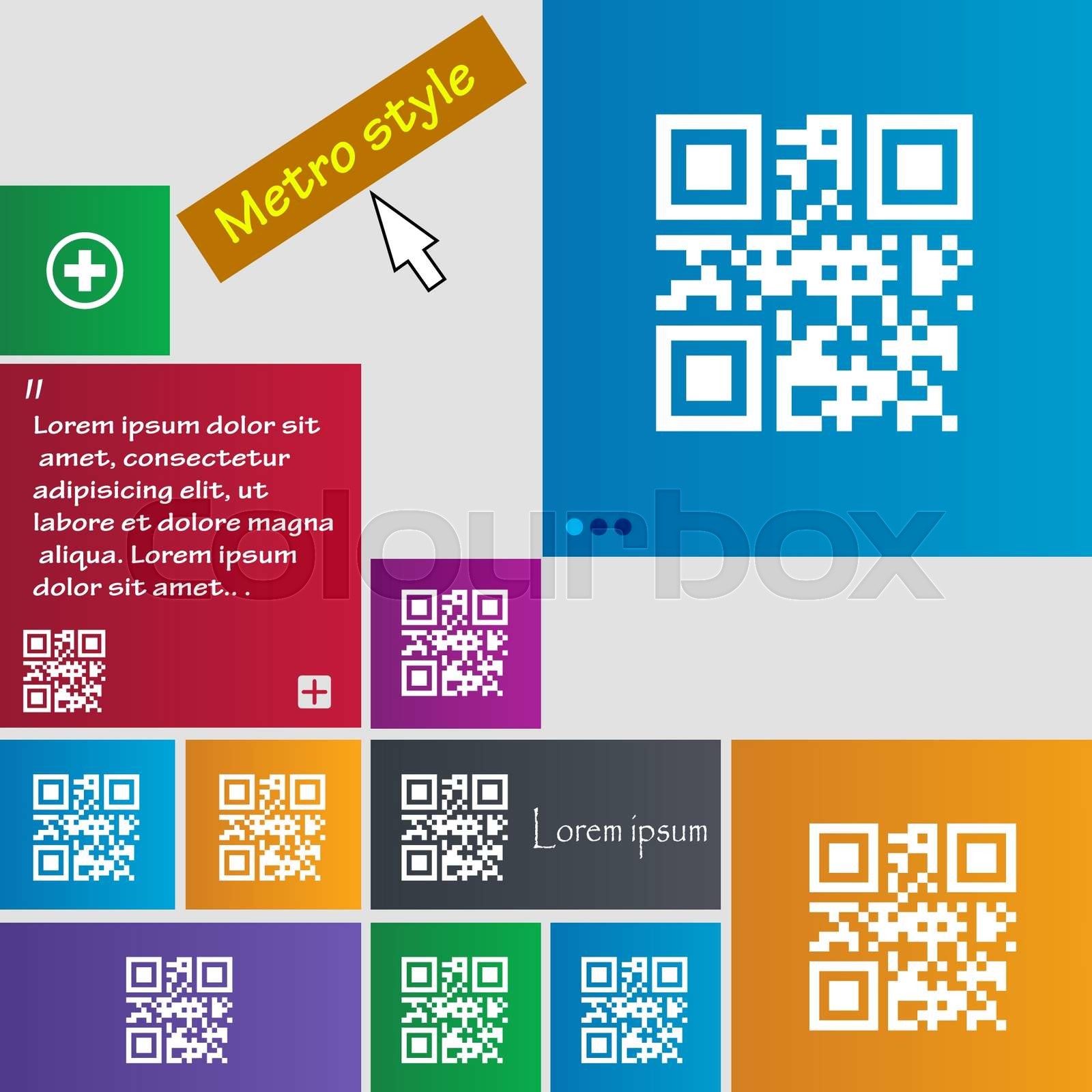 Qr code icon sign. buttons. Modern interface website buttons with ...