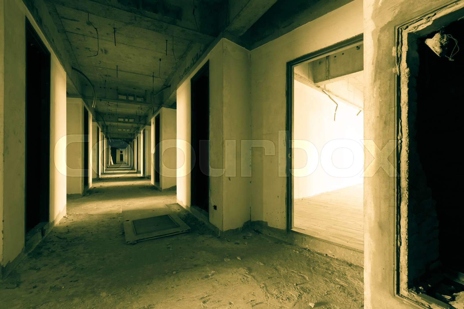 abandoned building discarded building, corridor | Stock image | Colourbox