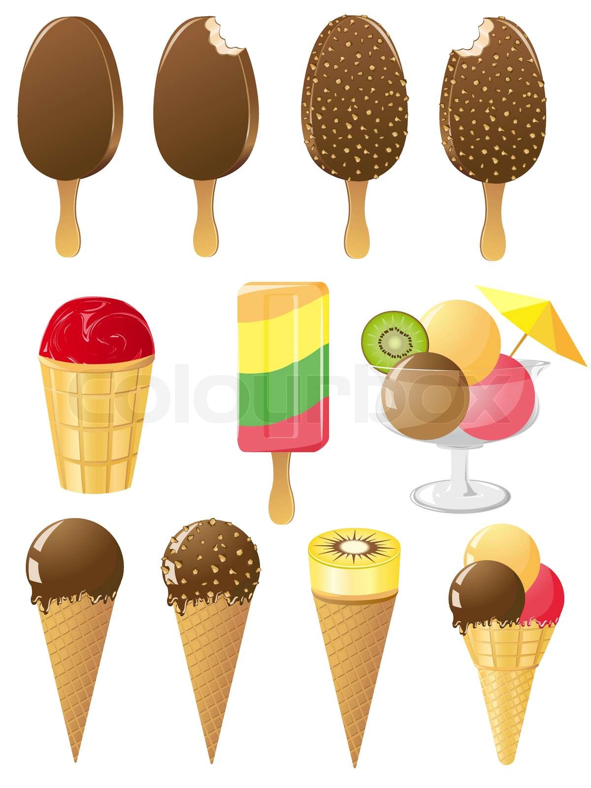Eis Vektor-Illustration auf weißem Hintergrund | Stock-Vektor | Colourbox