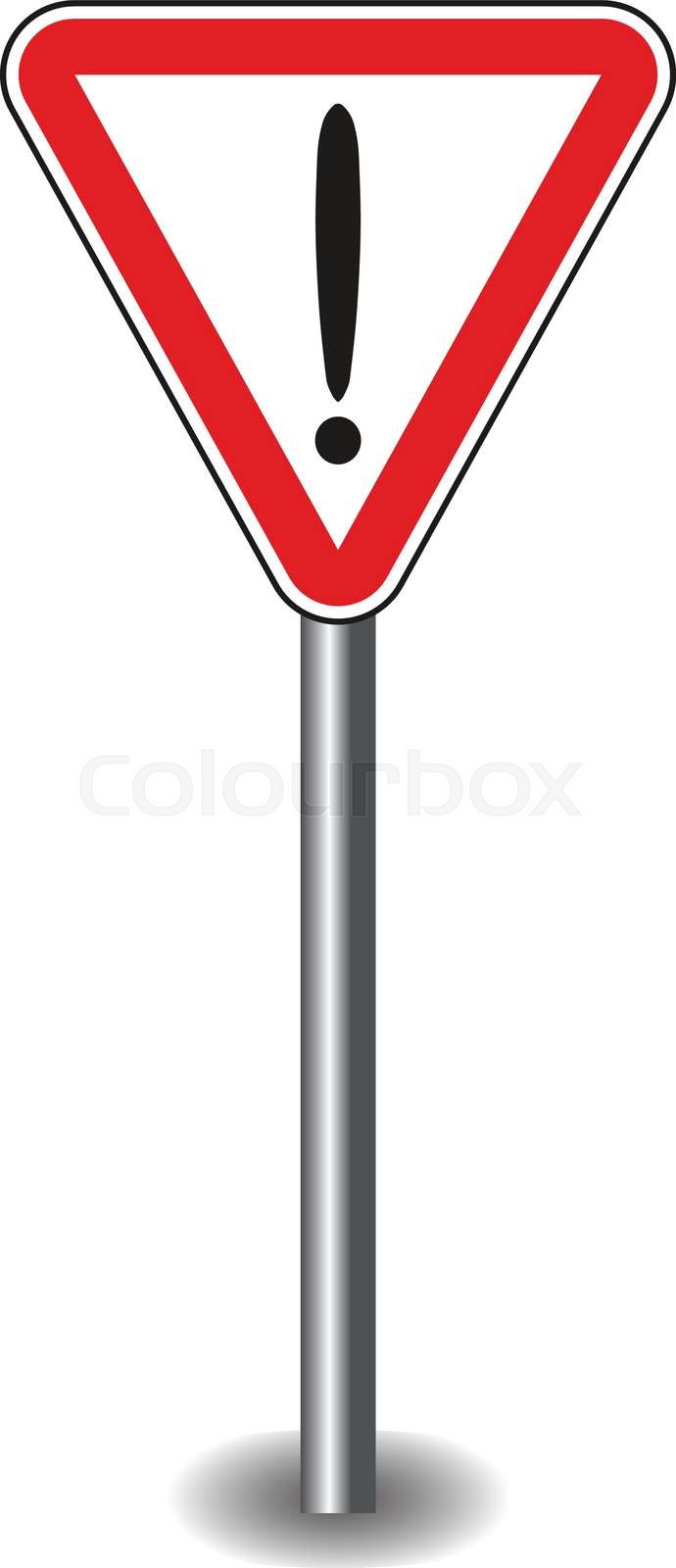 Sign exclamation mark in red triangle | Stock vector | Colourbox