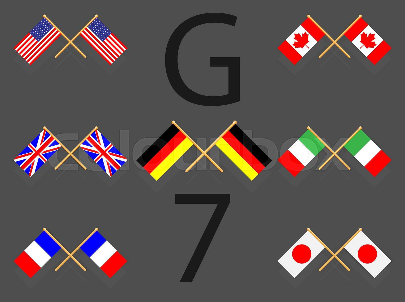 Flag set g7 | Stock vector | Colourbox