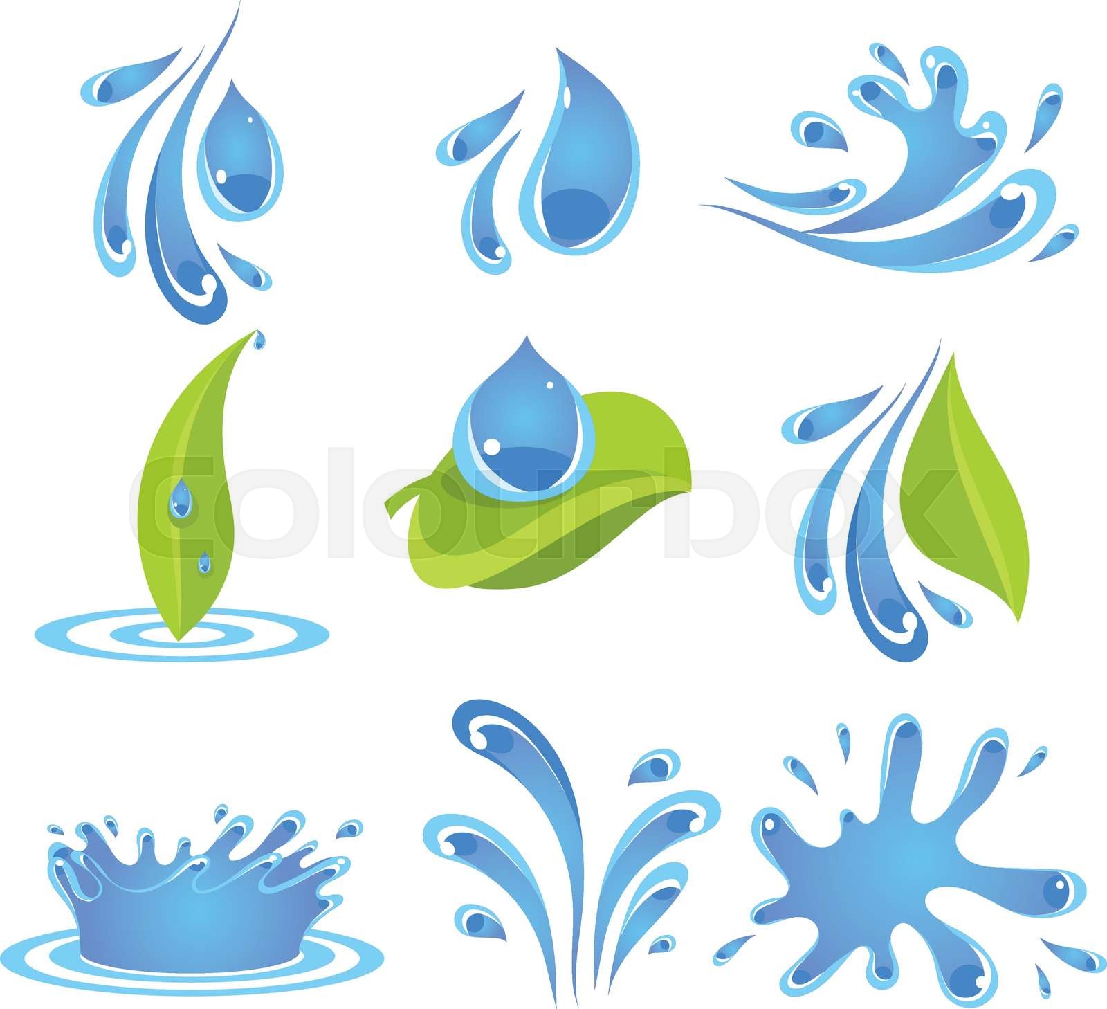 Set of icons for water and nature | Stock vector | Colourbox
