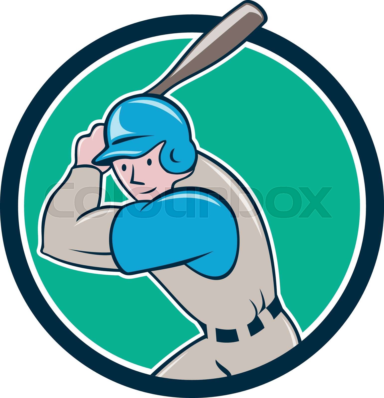 Baseball Player Batting Circle Cartoon | Stock vector | Colourbox