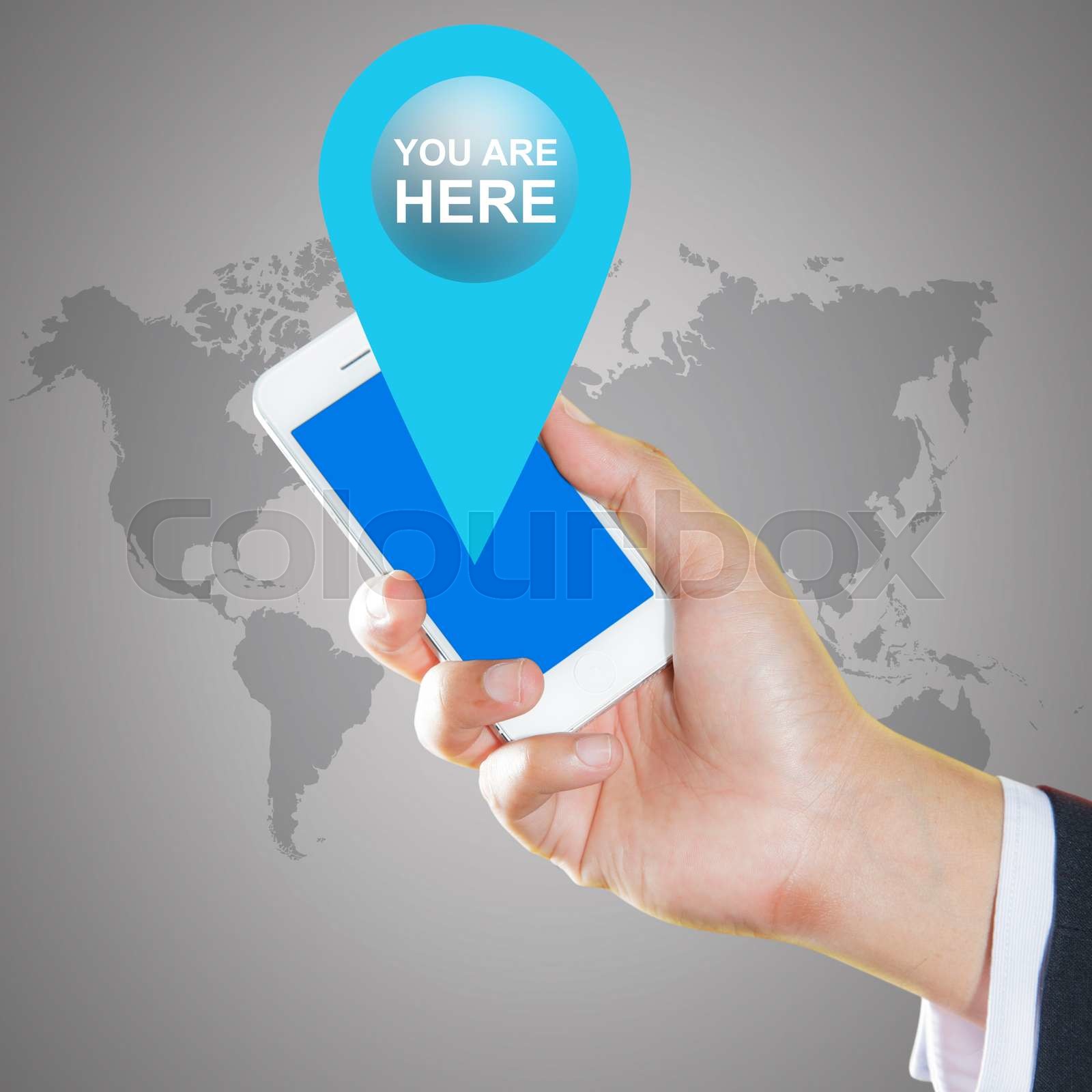 Here location pointer sign | Stock image | Colourbox