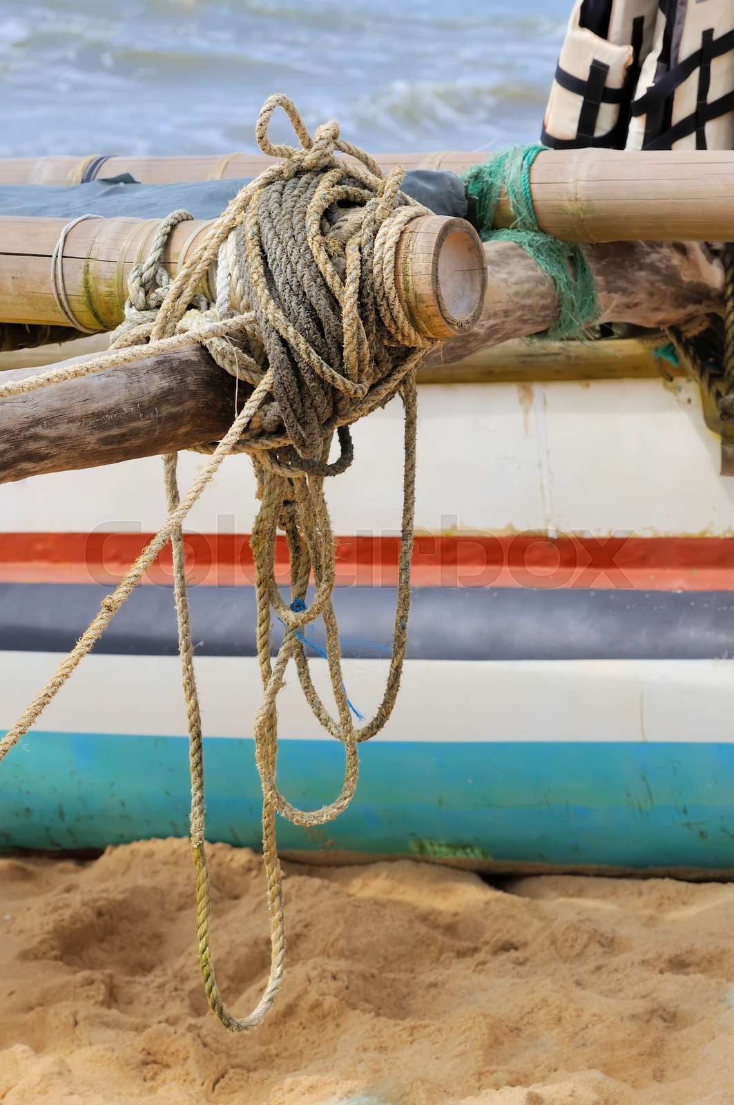 Rope on fishing ship | Stock image | Colourbox