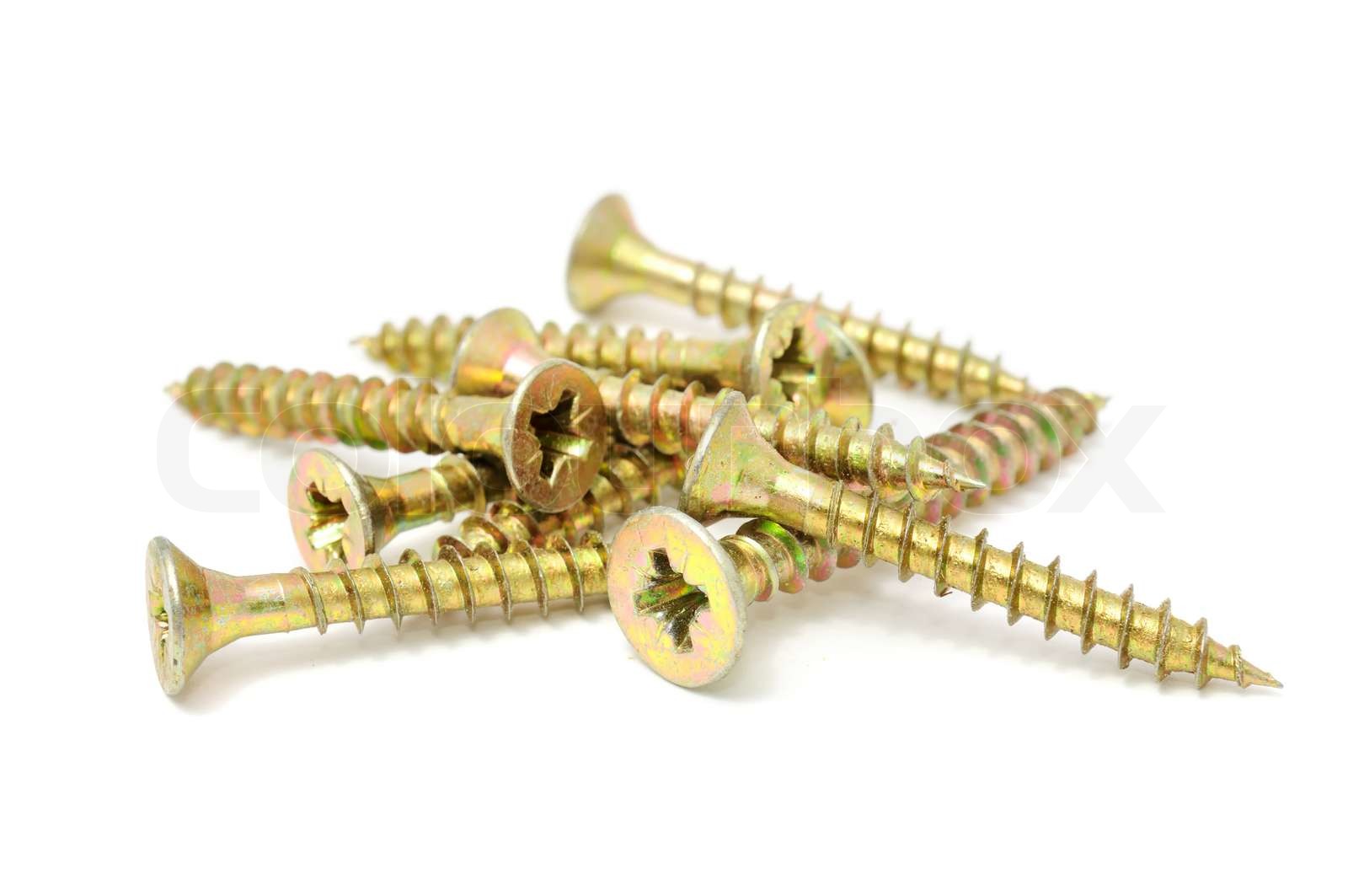 skrue, messing, hoved | Stock foto | Colourbox