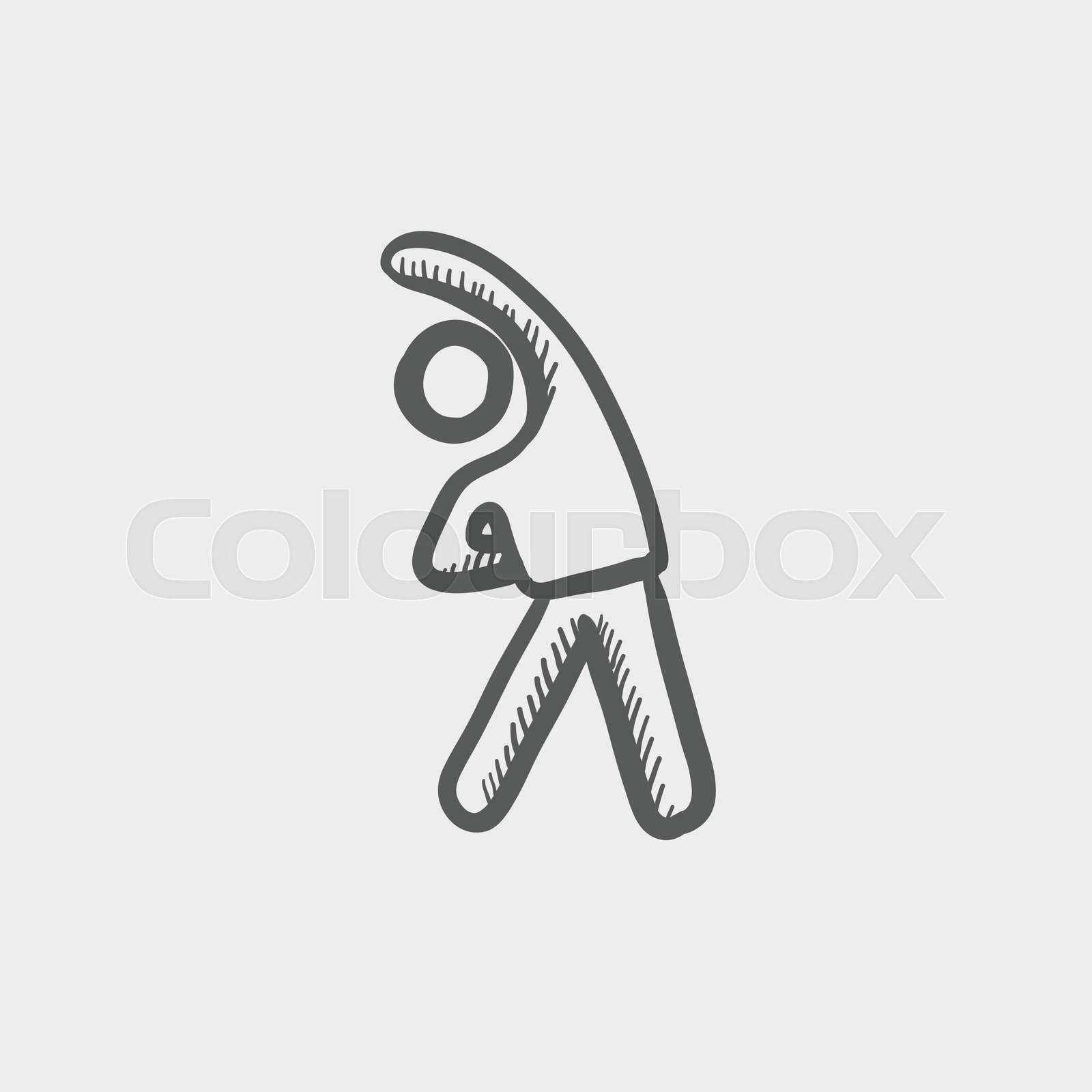 Man stretching sketch icon | Stock vector | Colourbox