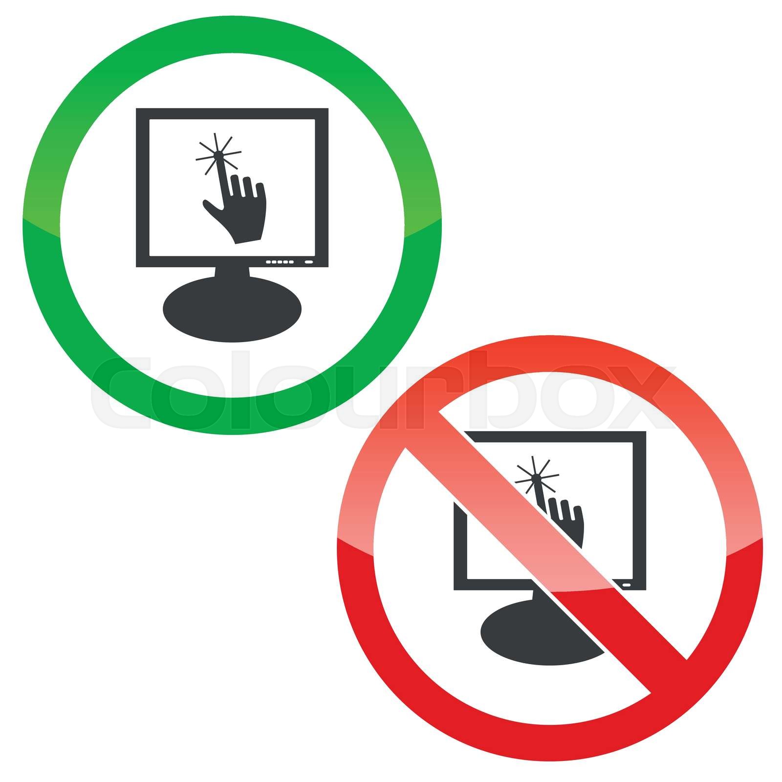 Touch monitor permission signs | Stock vector | Colourbox