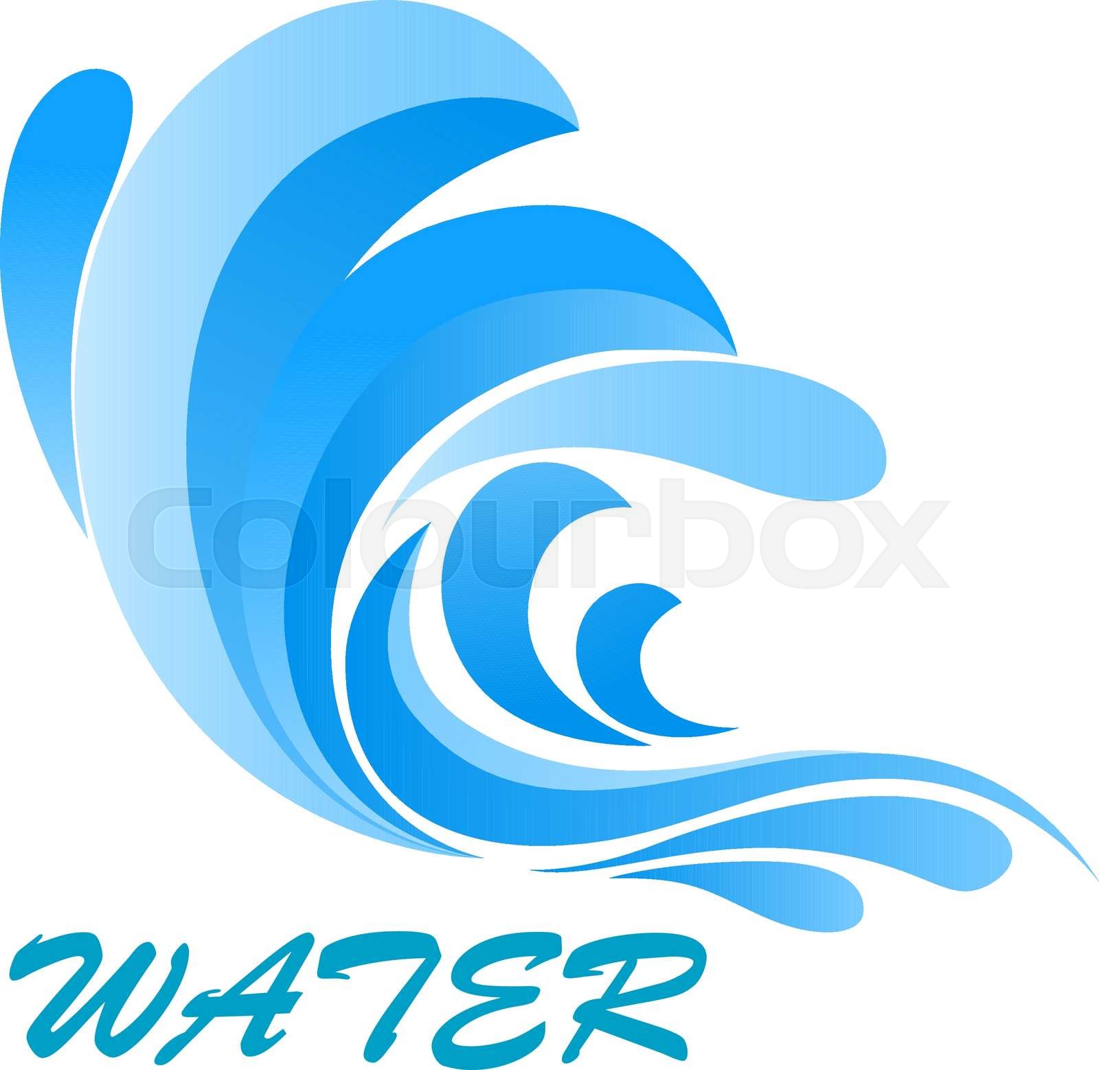 Wave symbol with flowing and curving water | Stock vector | Colourbox