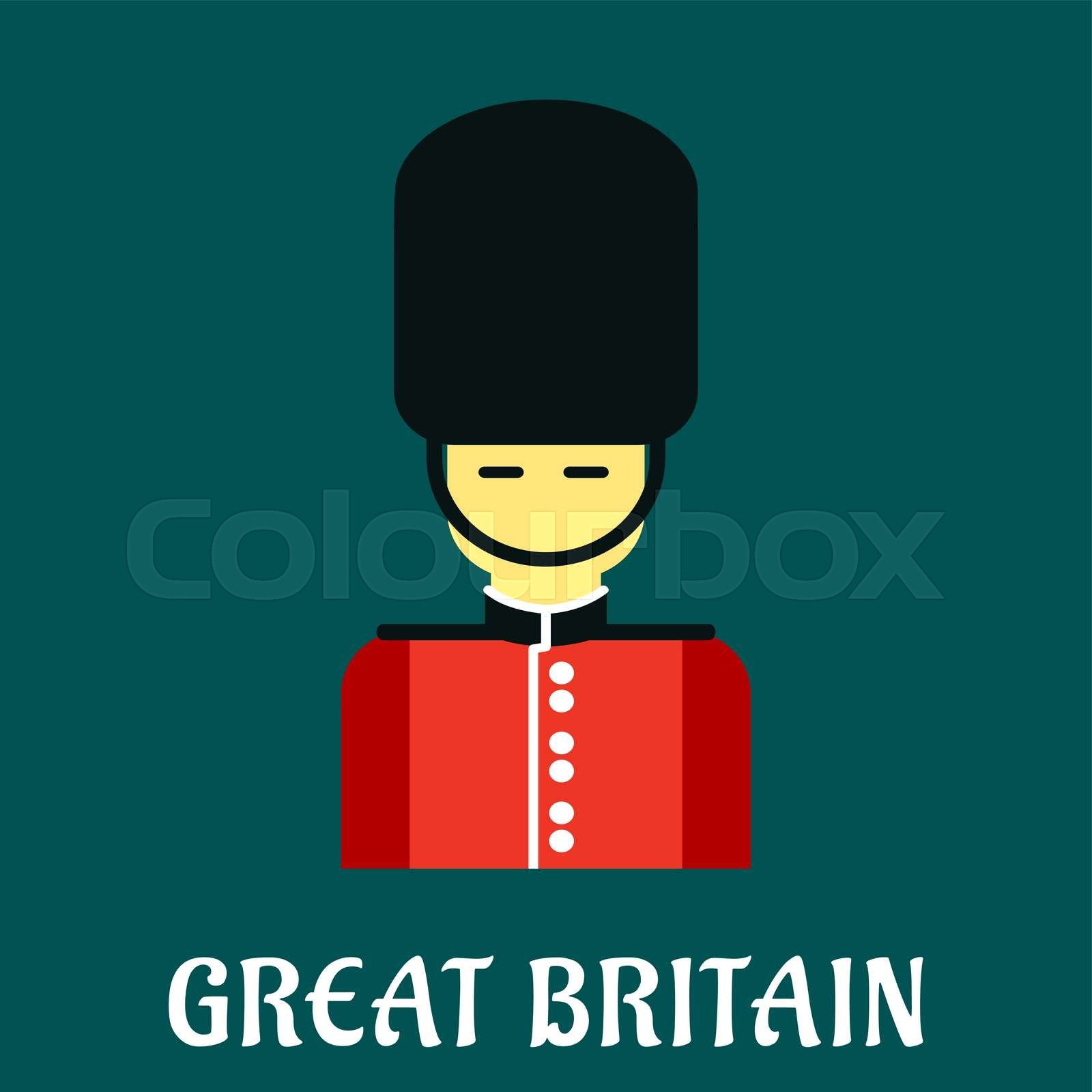 Queen guard soldier flat icon | Stock vector | Colourbox