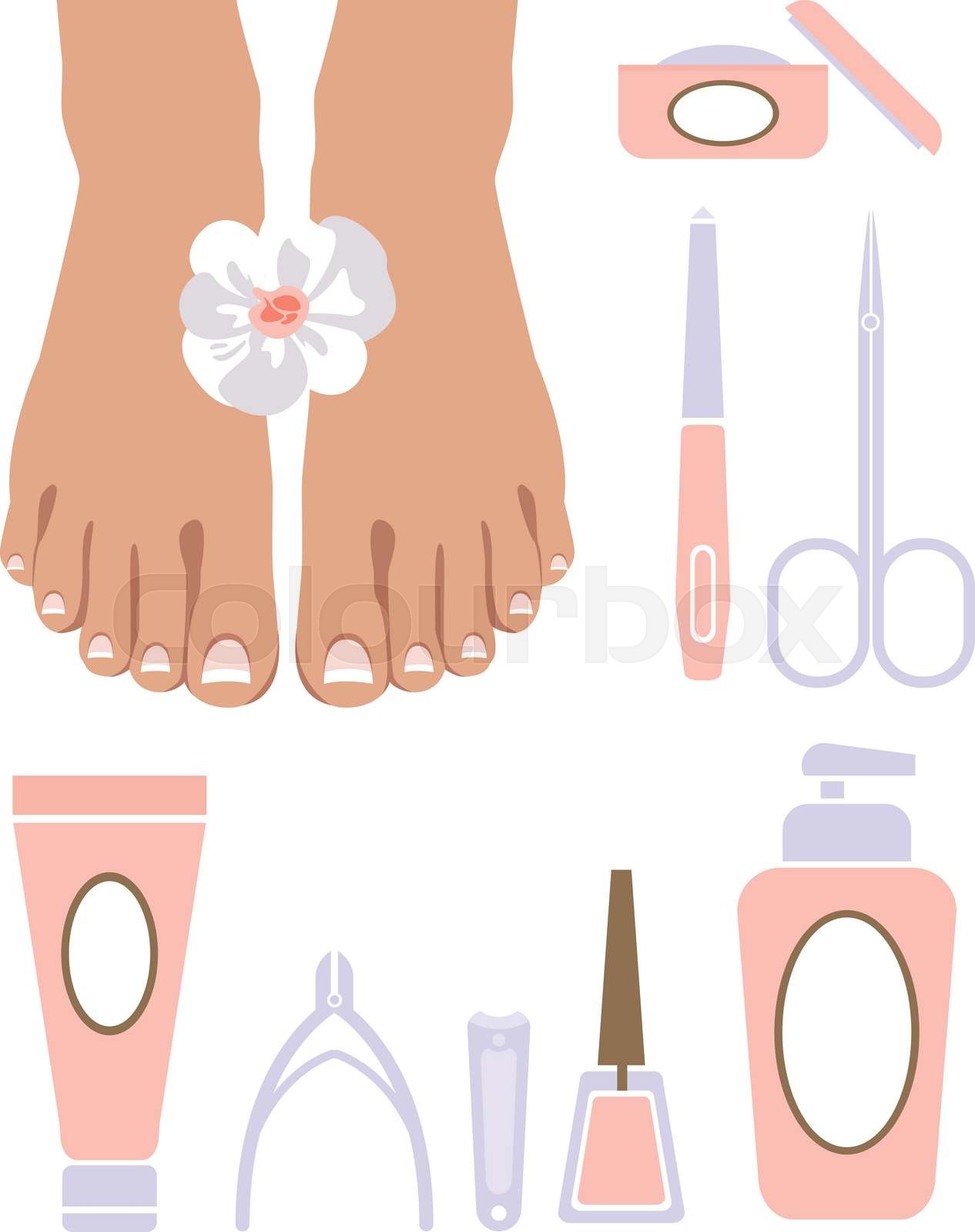 Vector set of pedicure tool | Stock vector | Colourbox