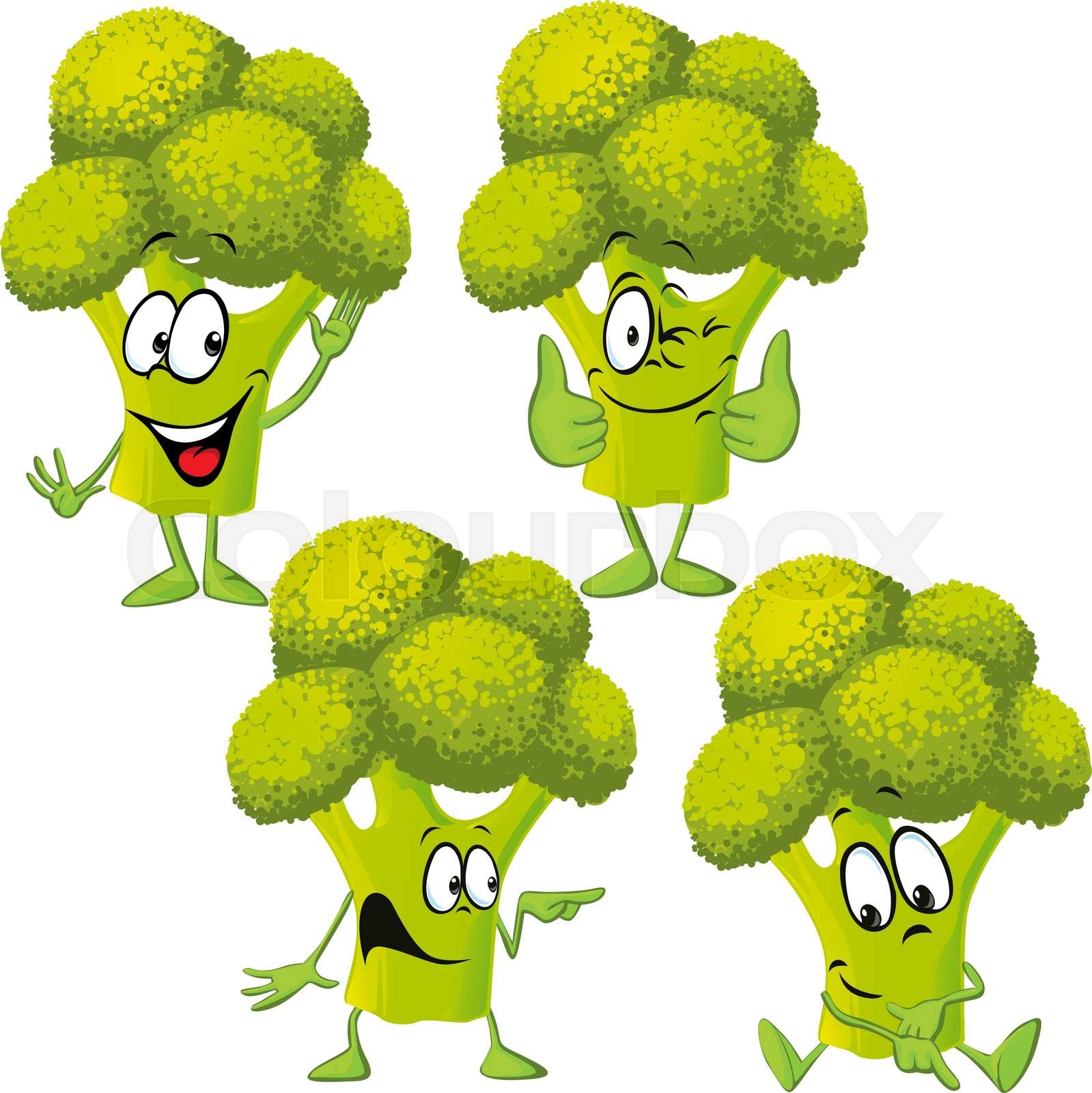 broccoli - funny vector cartoon | Stock vector | Colourbox