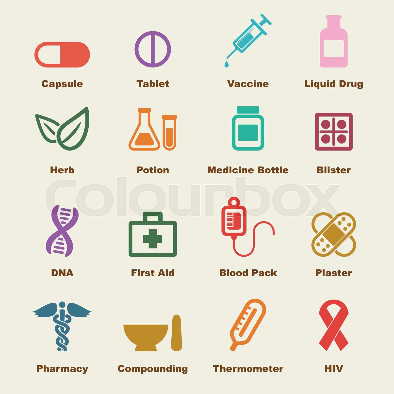 medicine elements | Stock vector | Colourbox