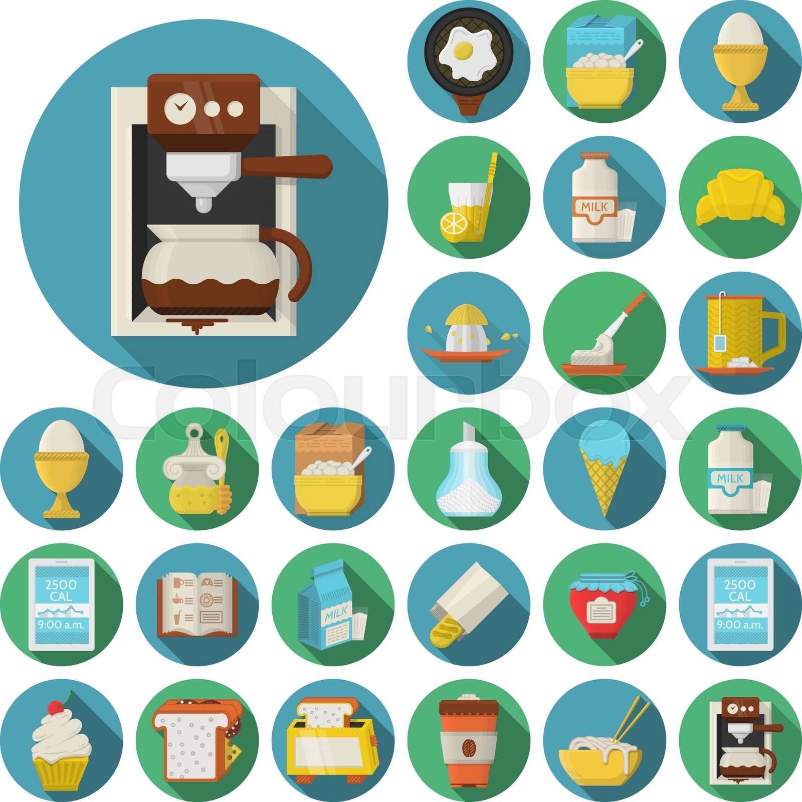 frühstück, piktogramm, essen | Stock-Vektor | Colourbox