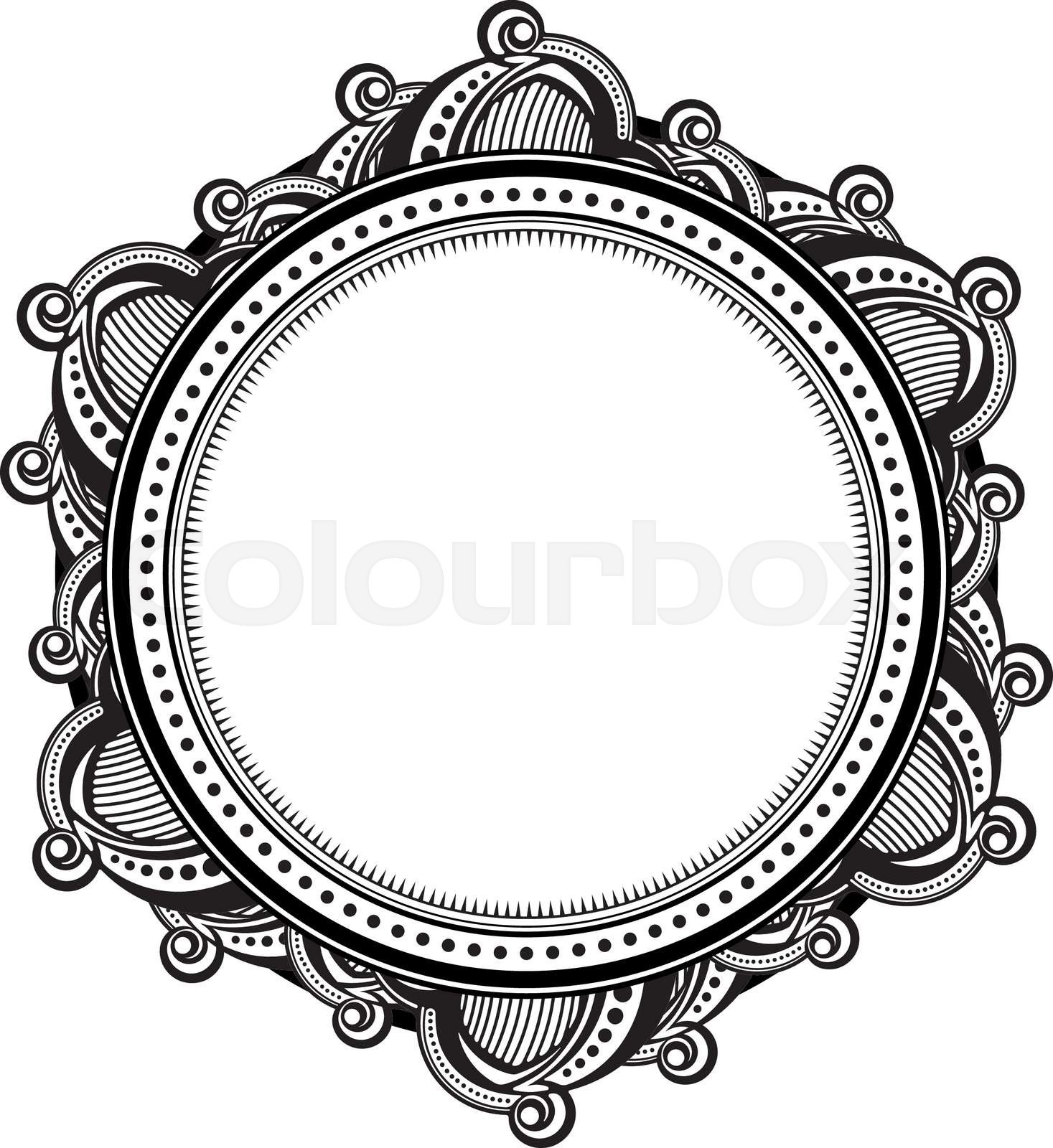 Decorative, unusual, round frame with empty place for your text. Vector ...