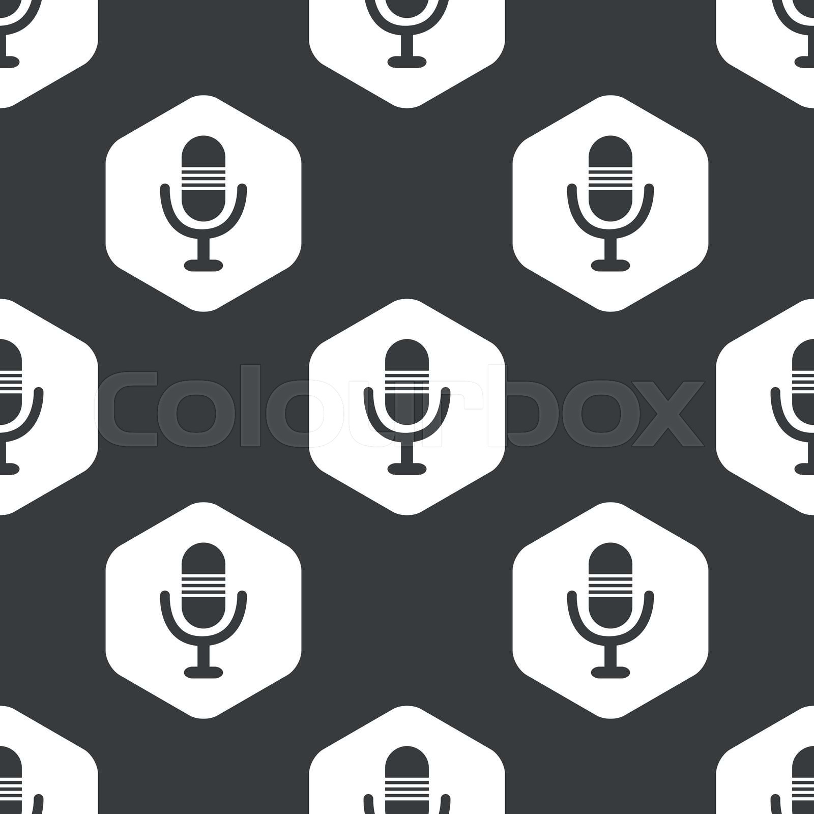 Black hexagon microphone pattern | Stock vector | Colourbox