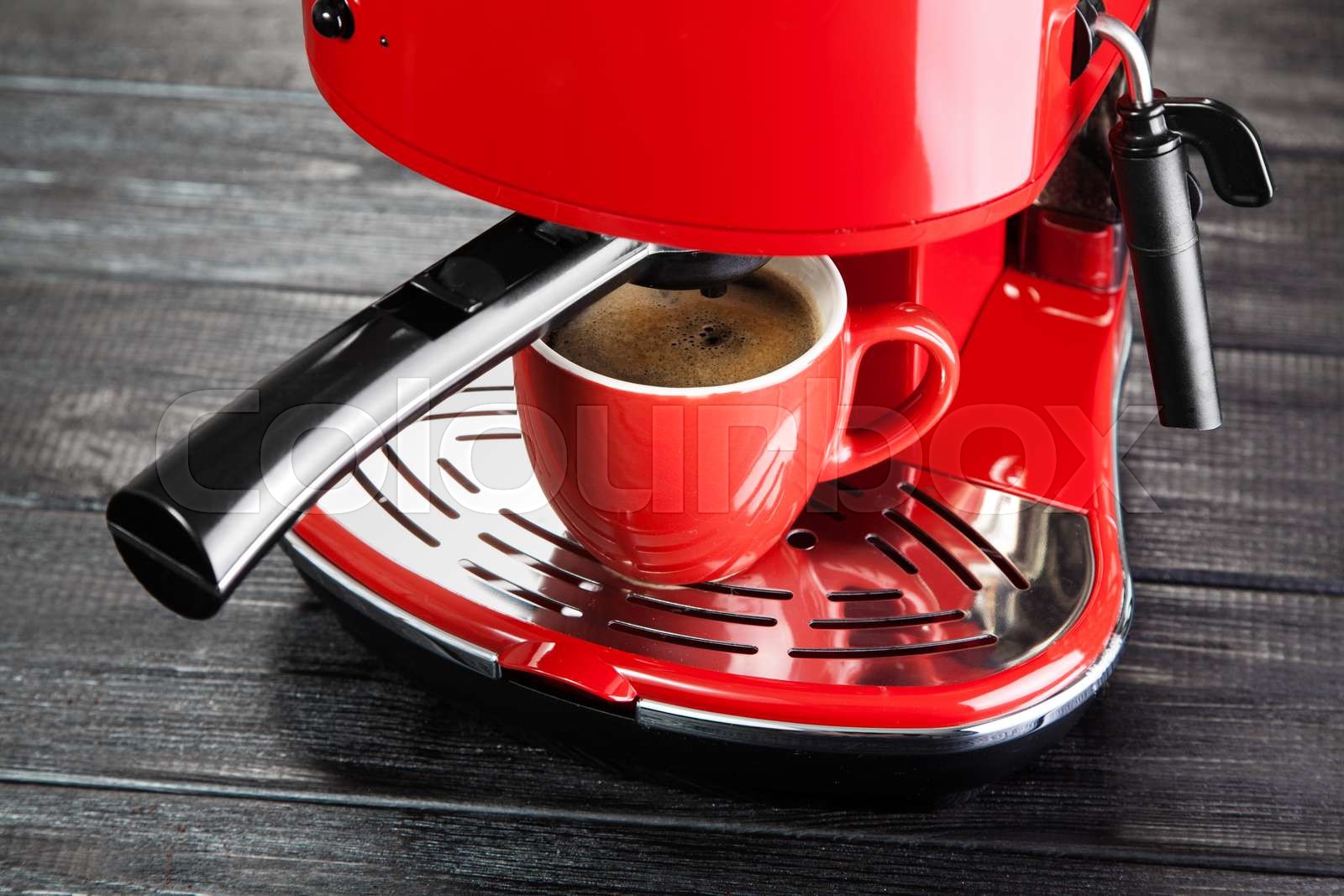 Red coffee machine | Stock image | Colourbox