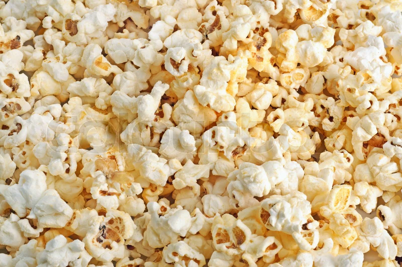 Hintergrund von gesalzen flauschig frisches Popcorn Körner | Stock Bild ...