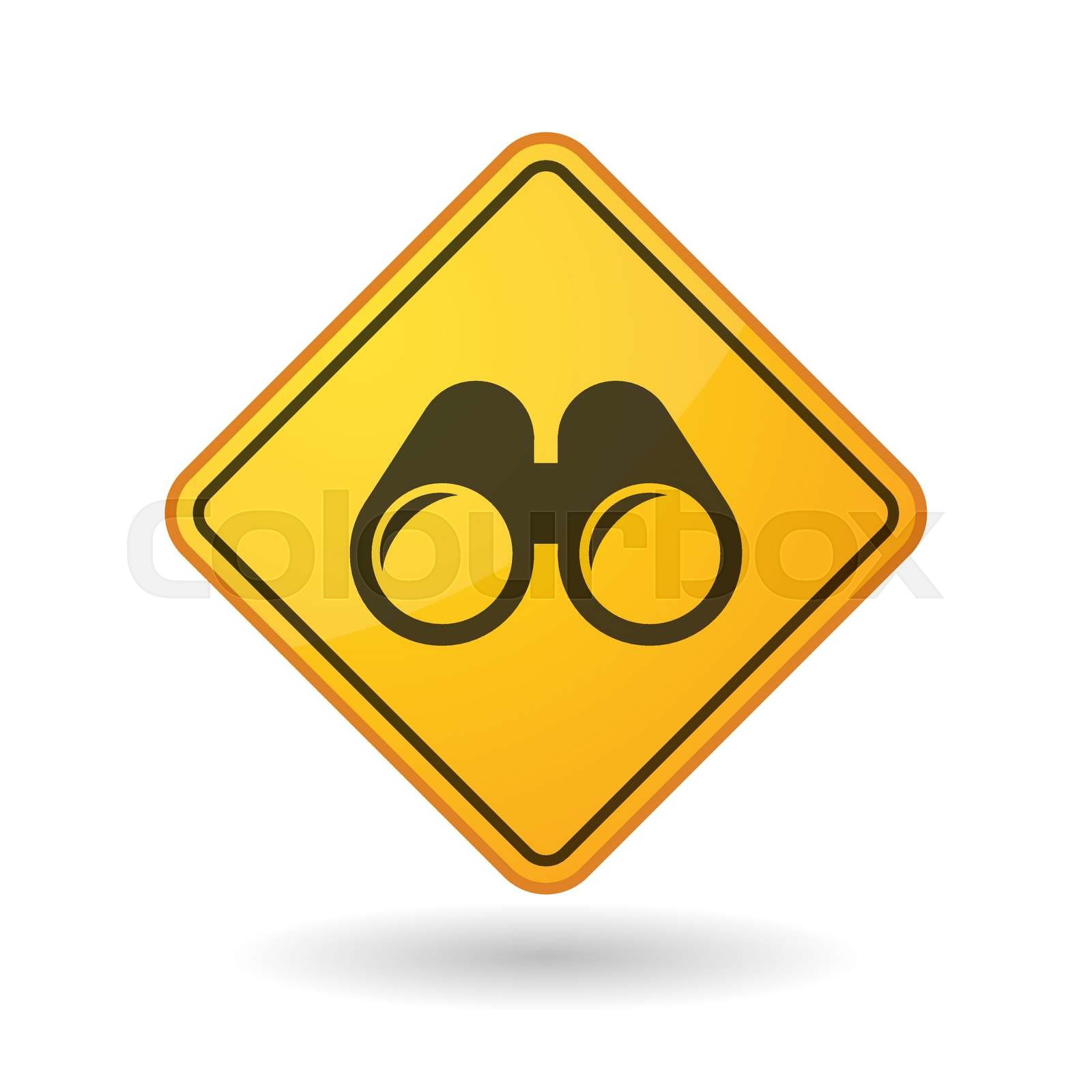 Awareness sign with a binoculars | Stock vector | Colourbox
