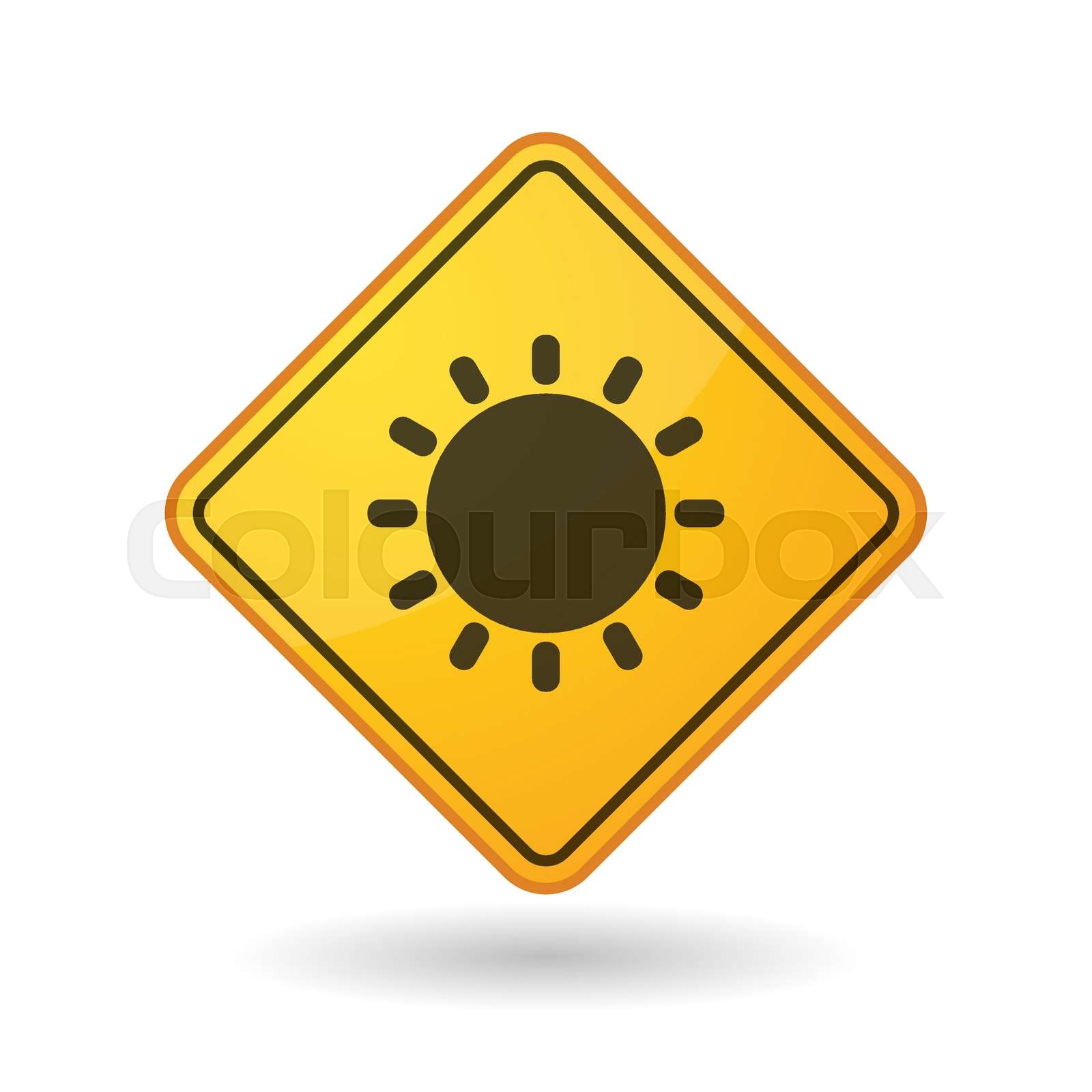 Awareness sign with a sun | Stock vector | Colourbox