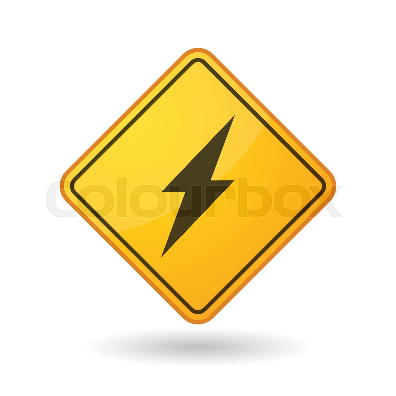 Awareness sign with a lightning | Stock vector | Colourbox