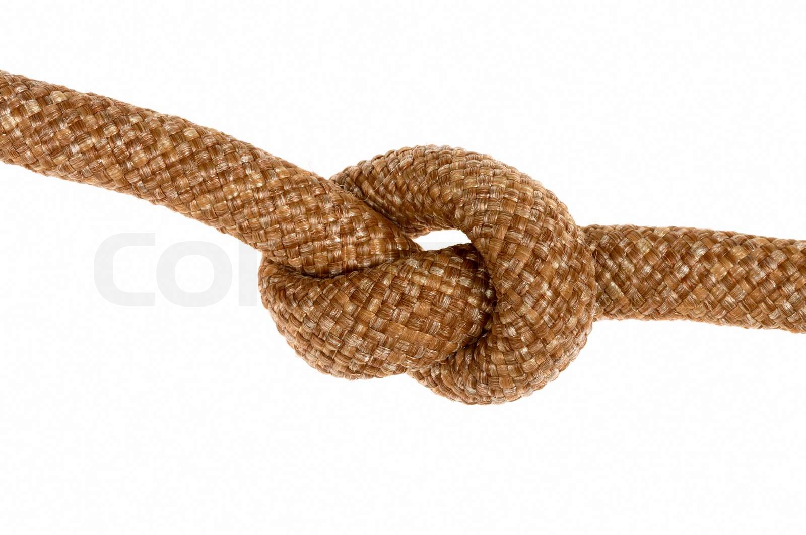 simple knot on lashing isolated on white | Stock image | Colourbox