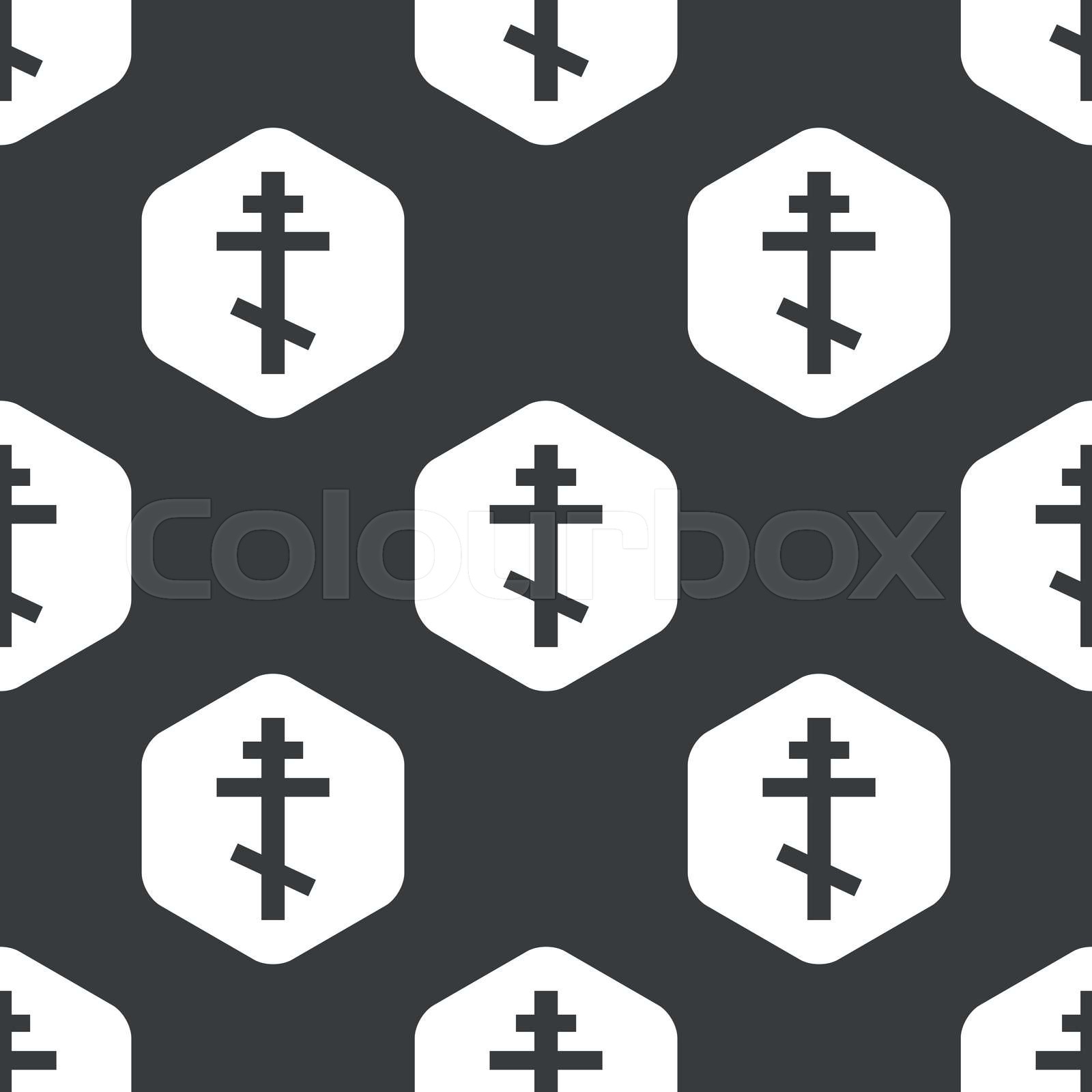 Black hexagon orthodox cross pattern | Stock vector | Colourbox