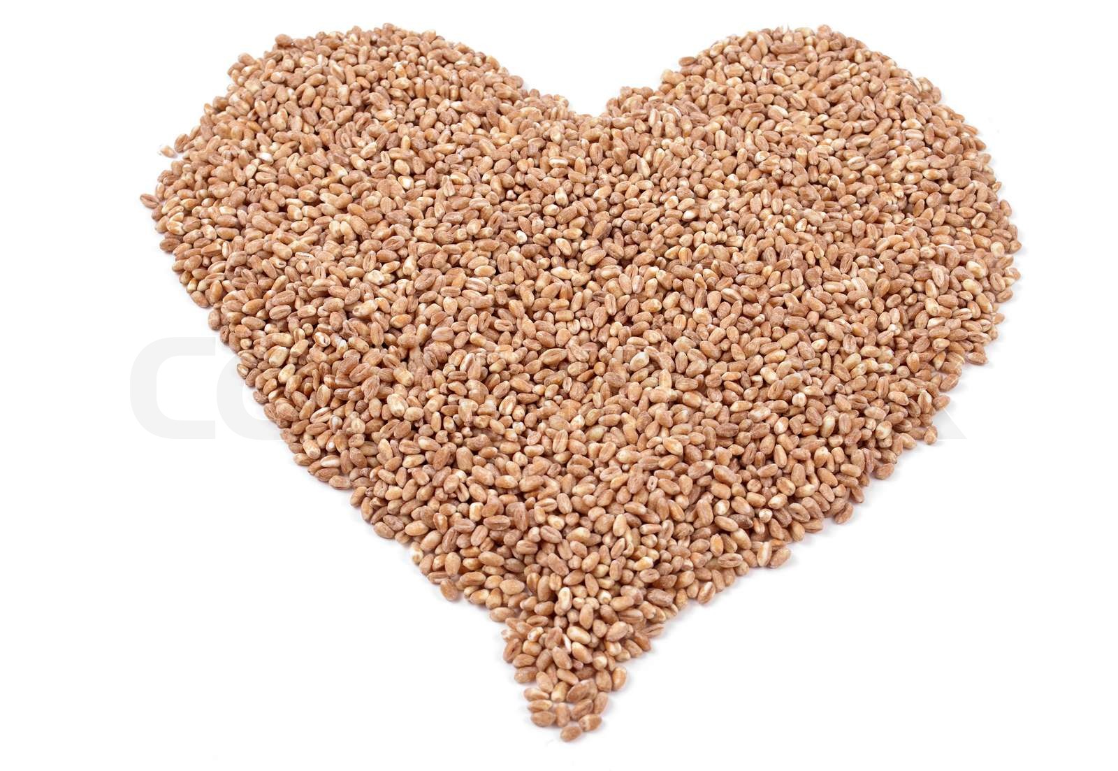 heart of the wheat grain on white background | Stock image | Colourbox