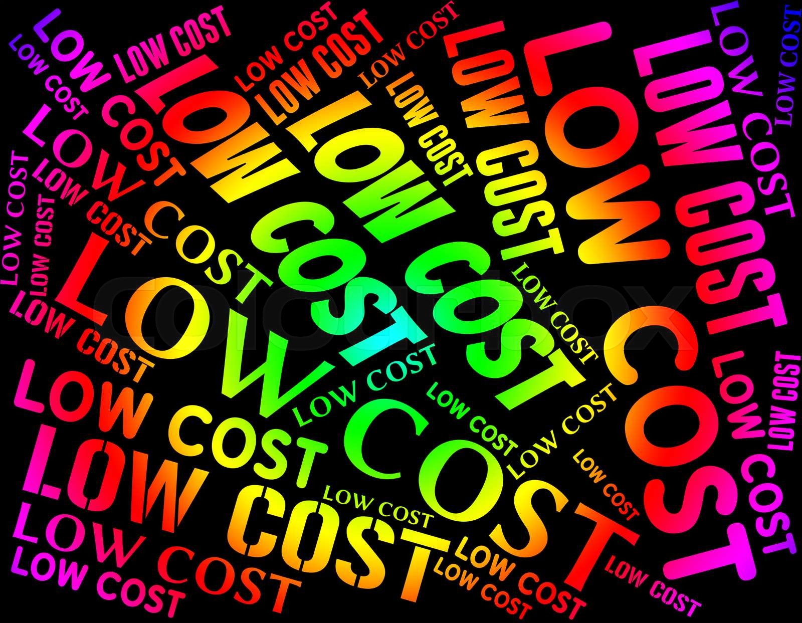 Low Cost Represents Moderately Priced And Discount | Stock image ...