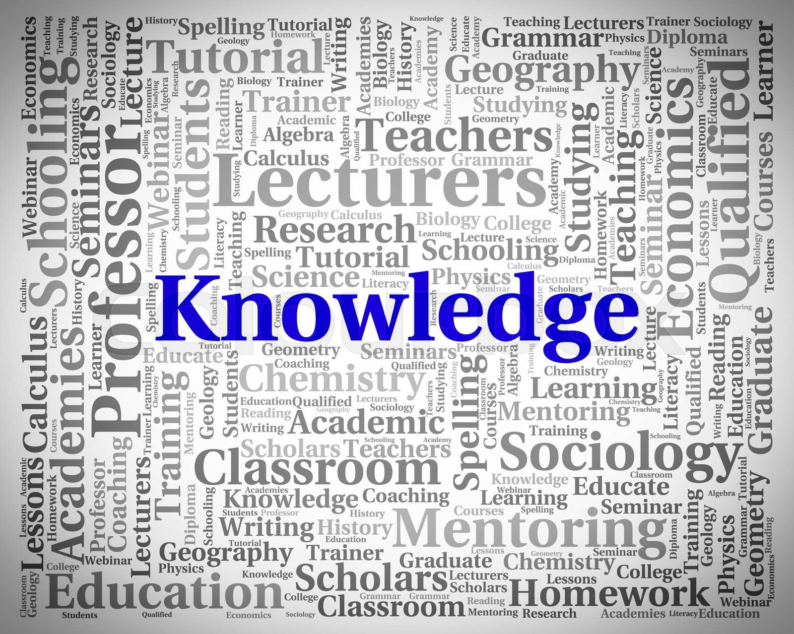 Knowledge Word Represents Understanding Words And Wisdom | Stock image ...