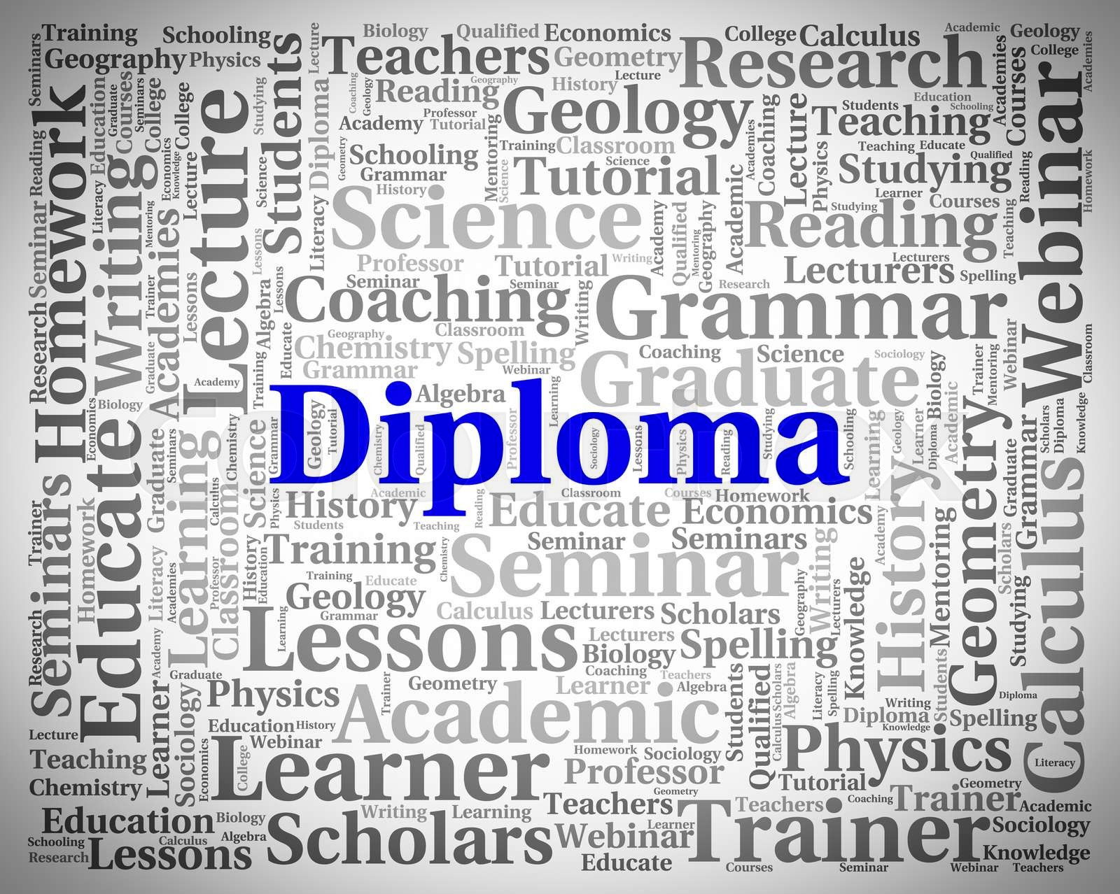 Diploma Word Represents Master's Degree And Text | Stock image | Colourbox