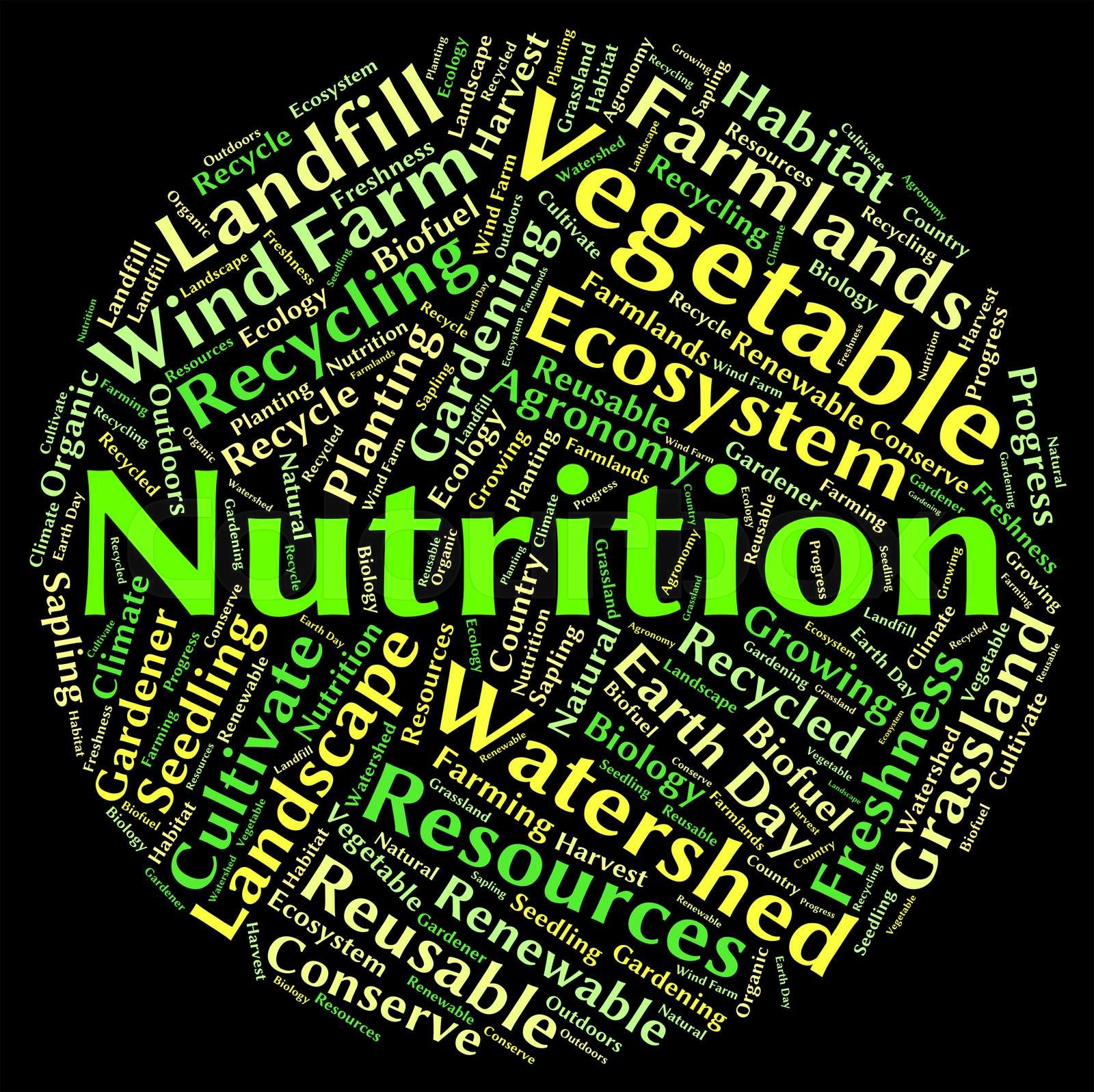 Nutrition Word Shows Nutrients Food And Words | Stock image | Colourbox