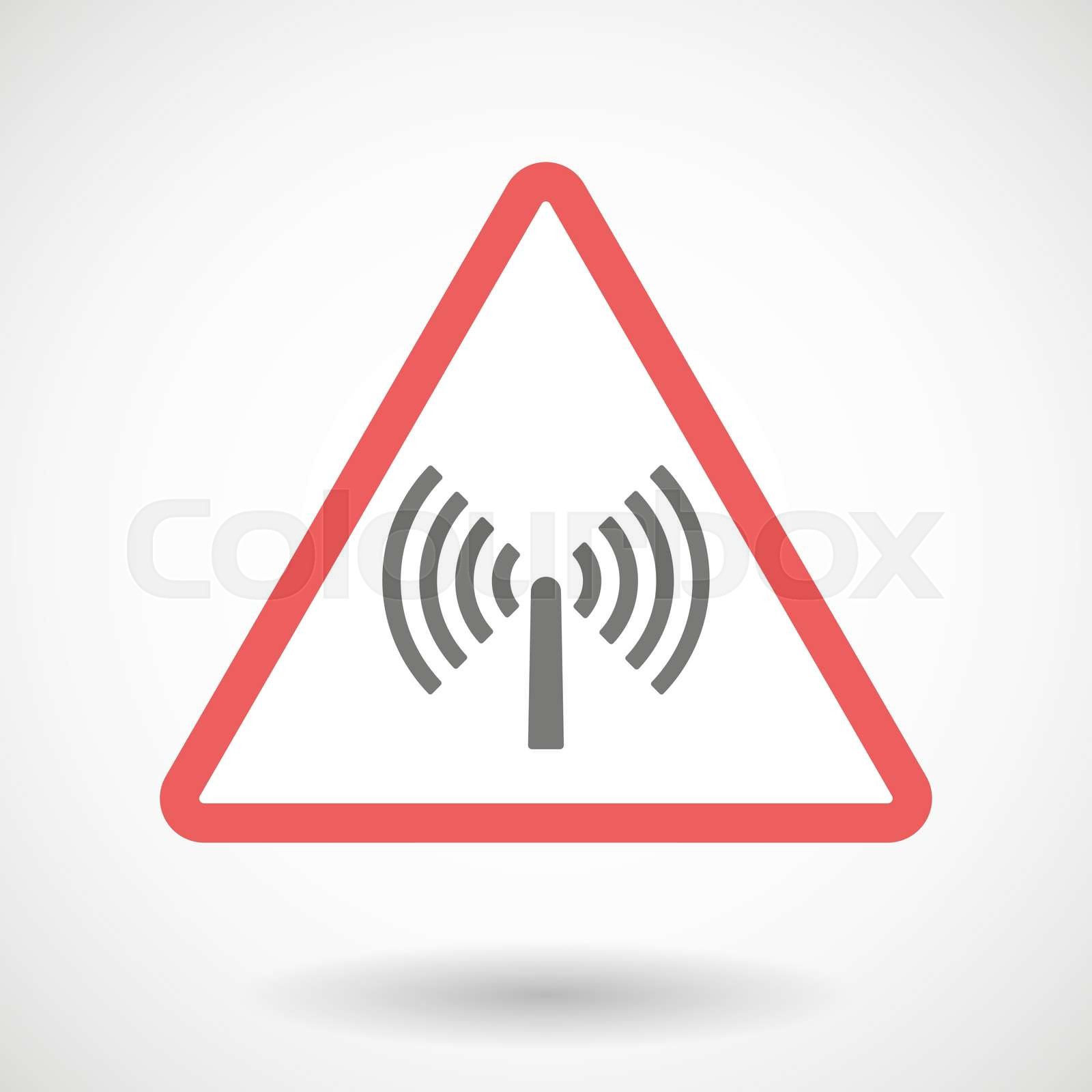 Warning signal with an antenna | Stock vector | Colourbox