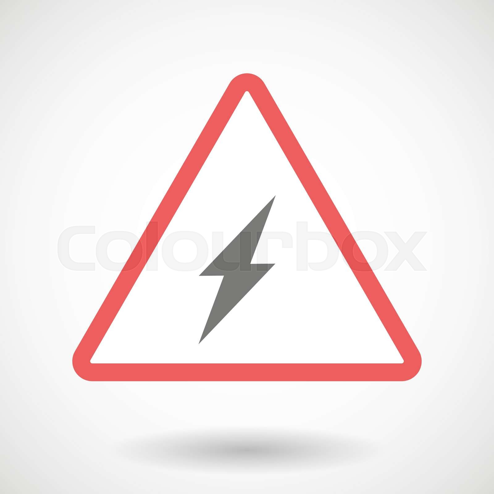 Warning signal with a lightning | Stock vector | Colourbox