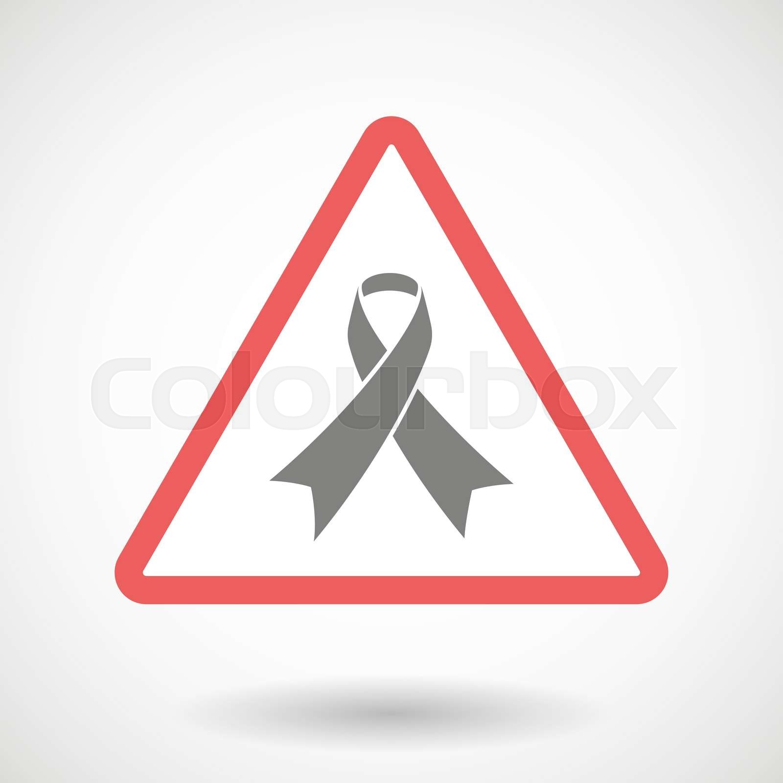 Warning signal with an awareness ribbon | Stock vector | Colourbox