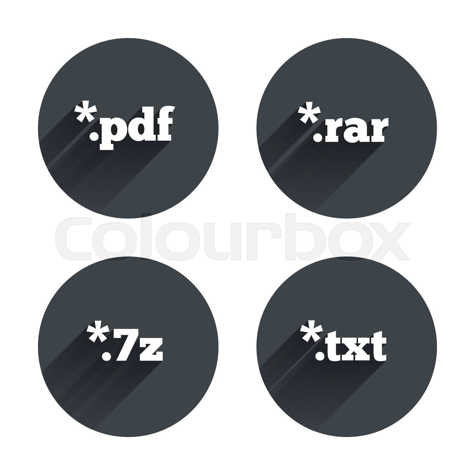 Document signs. File extensions symbols. | Stock vector | Colourbox